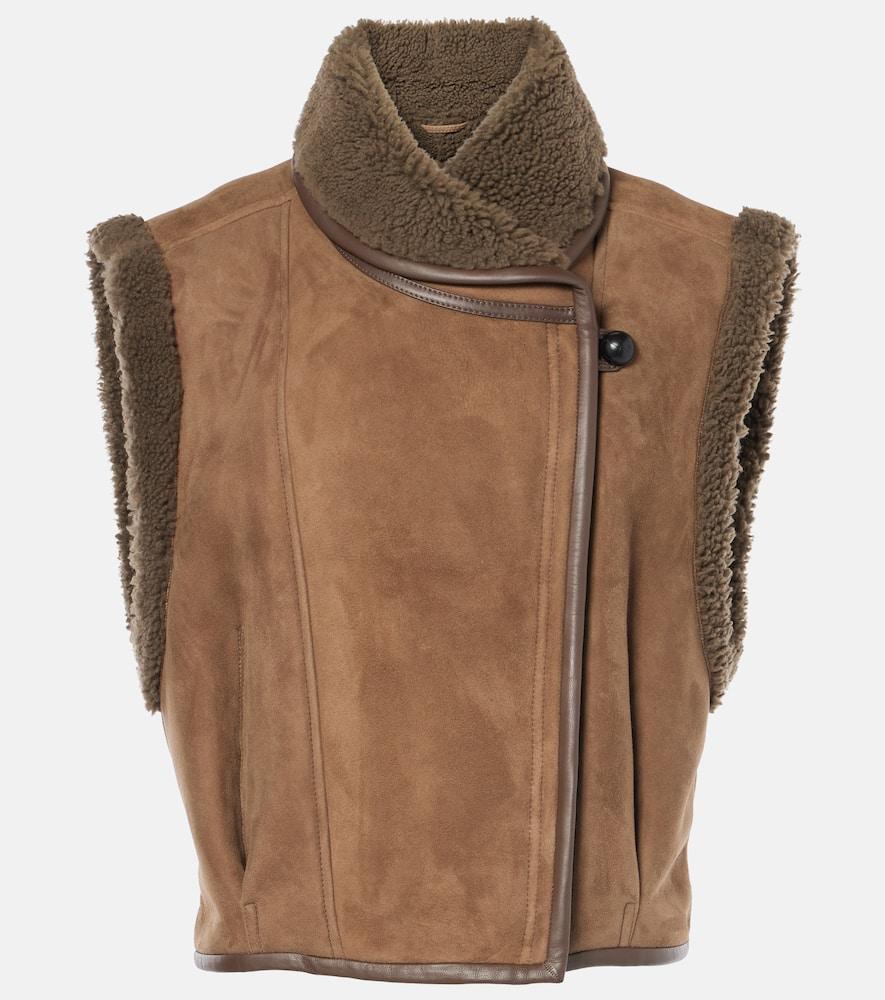 Isabel Marant Alime Shearling Vest in Brown | Lyst