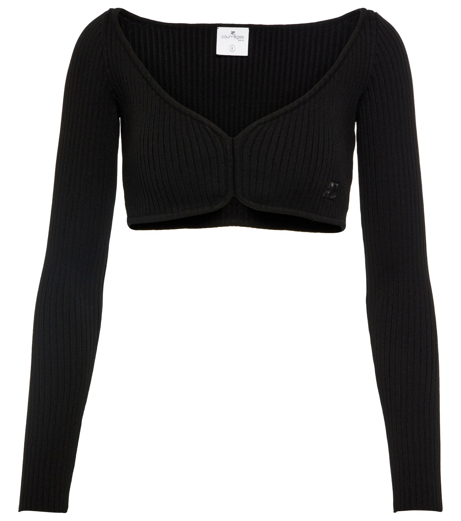 Courreges Courreges Rib-knit Crop Top in Black | Lyst Courreges Courreges Rib-knit Crop Top in Black | Lyst