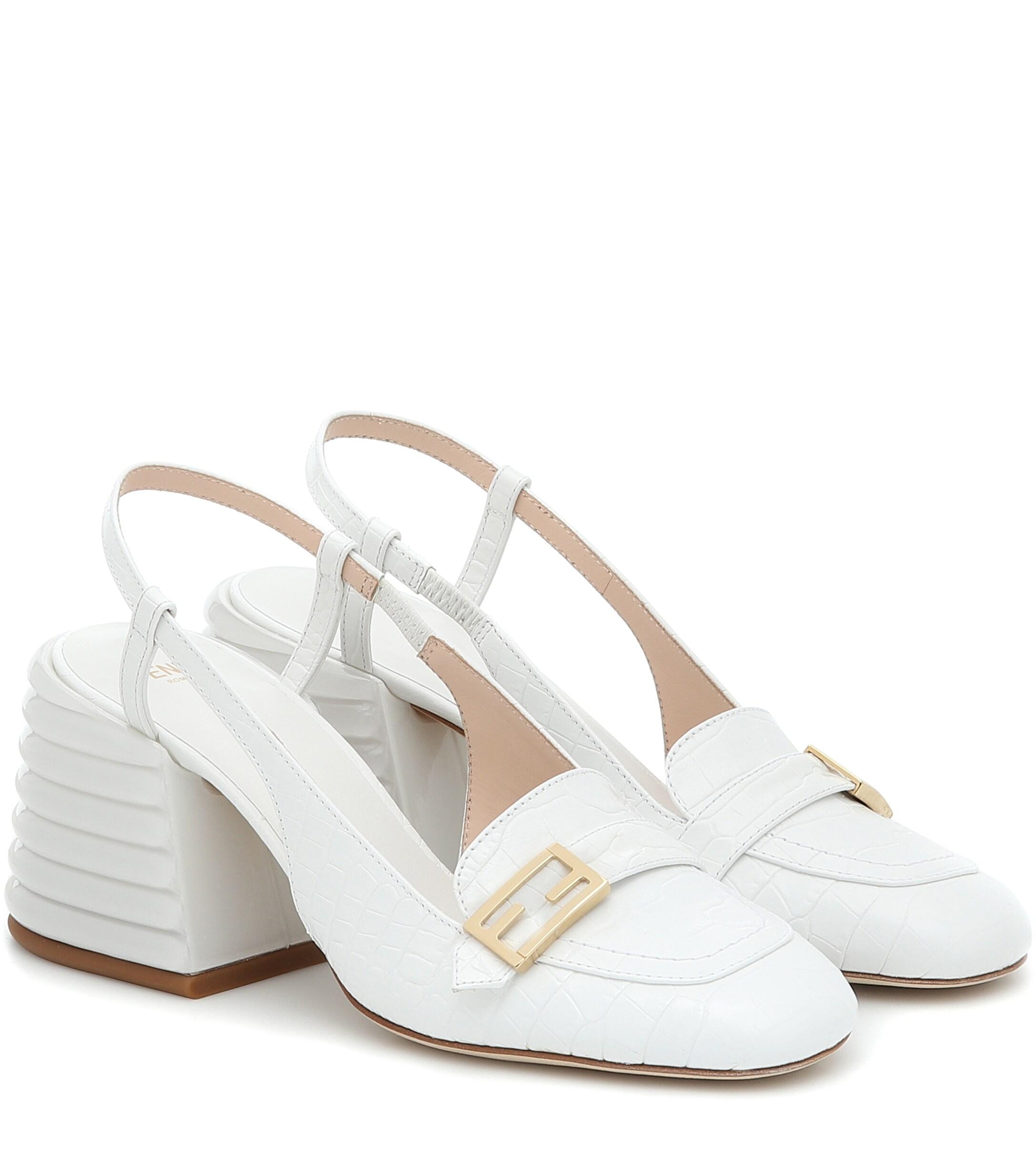 Fendi Promenade Leather Slingback Pumps | Lyst Fendi Promenade Leather Slingback Pumps | Lyst