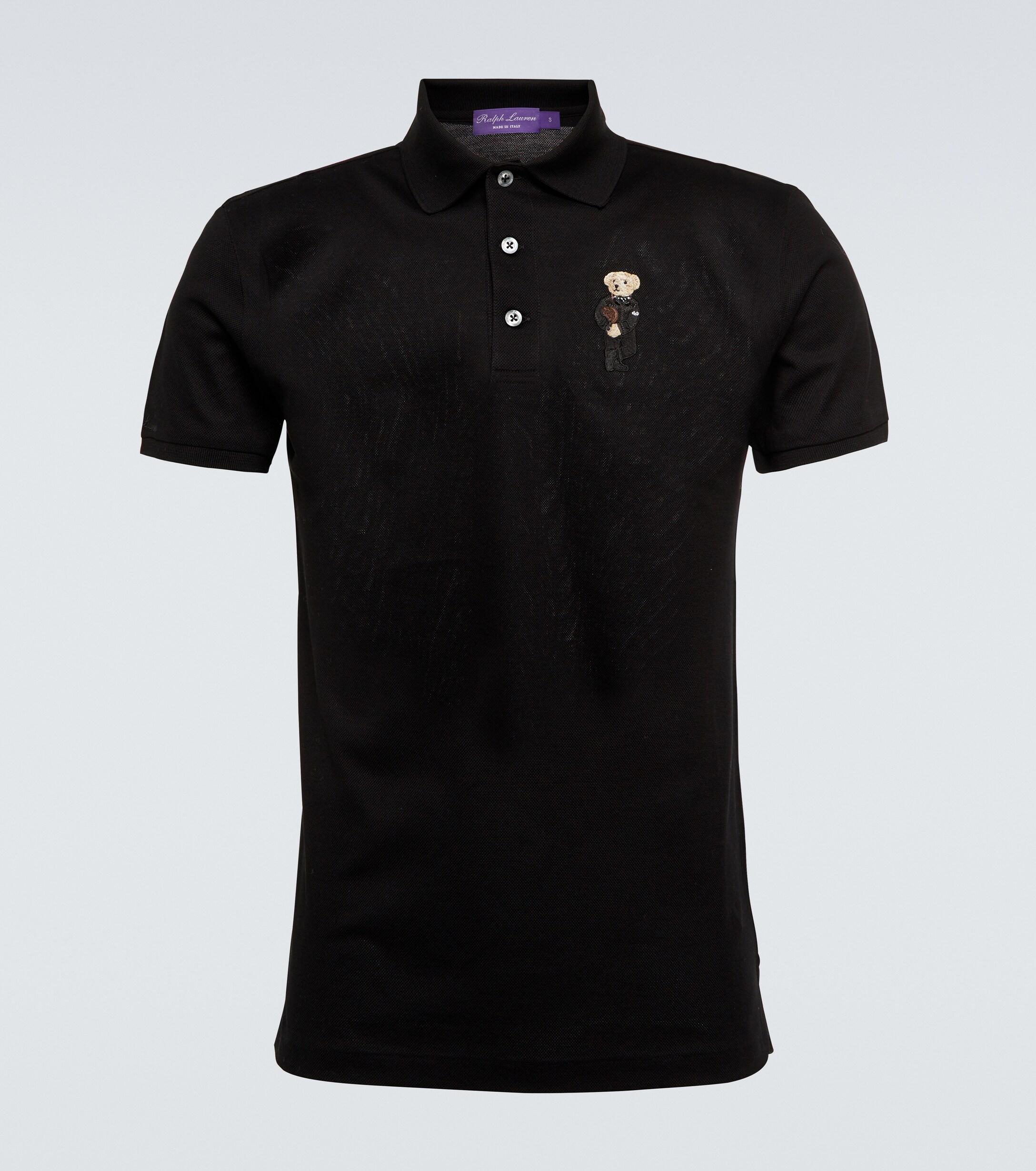 Ralph Lauren Purple Label Polo Bear Cotton Pique Polo Shirt in Black ...