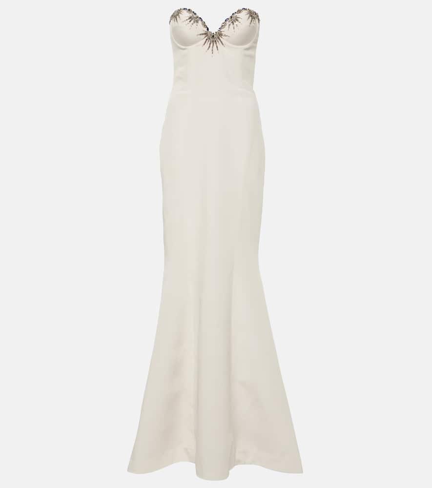 Miss Sohee Iris Embellished Silk Maxi Dress in White | Lyst