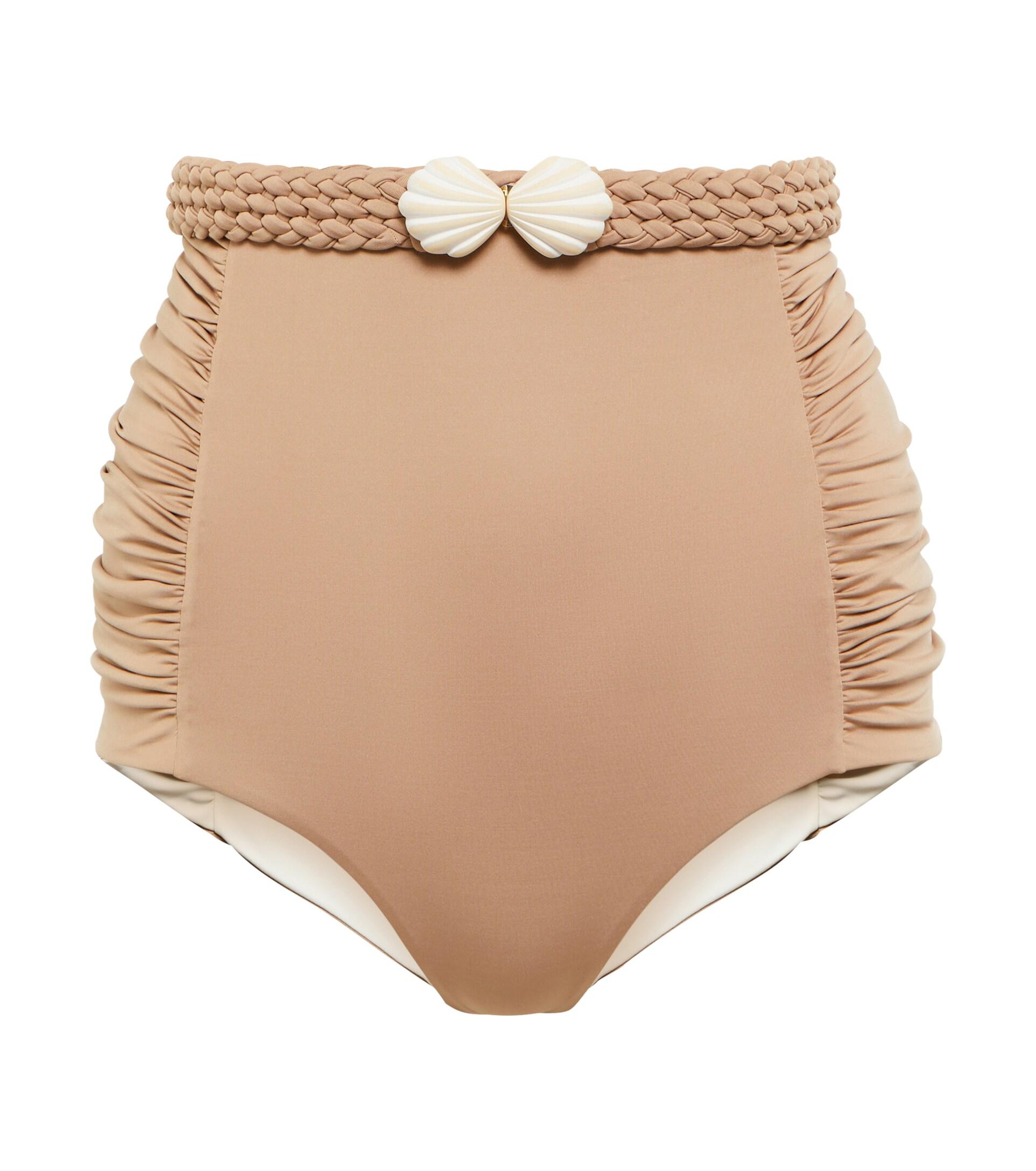 Johanna Ortiz High Rise Belted Bikini Bottoms In Natural Lyst