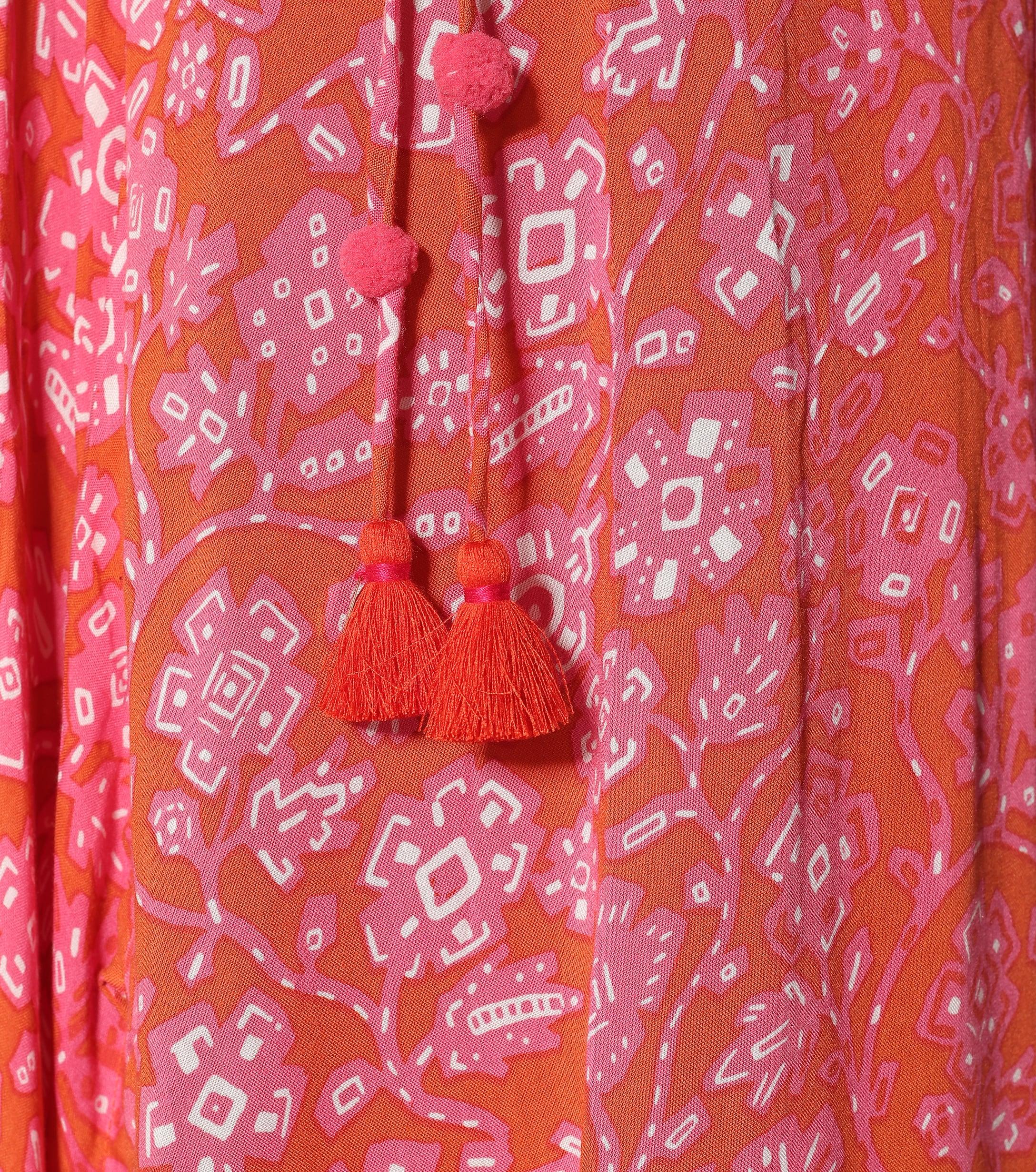 Poupette Ollie Printed Maxi Skirt in Orange - Lyst