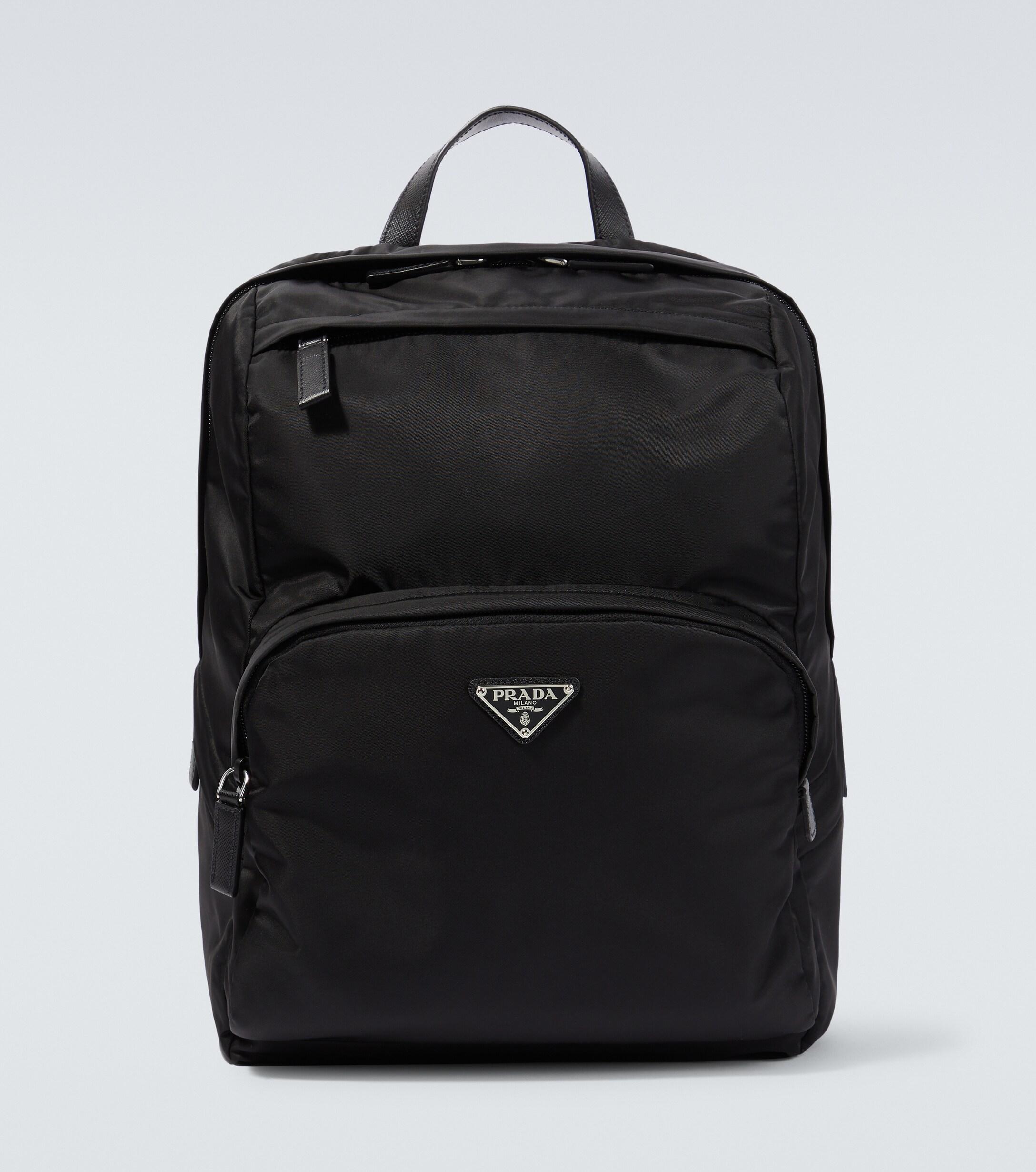 Prada Re-nylon Logo Backpack in Black for Men | Lyst UK