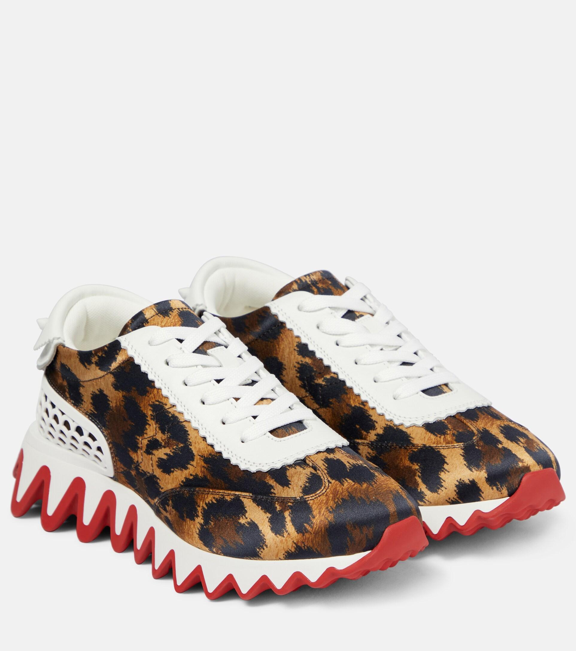 Christian Louboutin Loubishark Leopard-print Sneakers in Red | Lyst Christian Louboutin Loubishark Leopard-print Sneakers in Red | Lyst