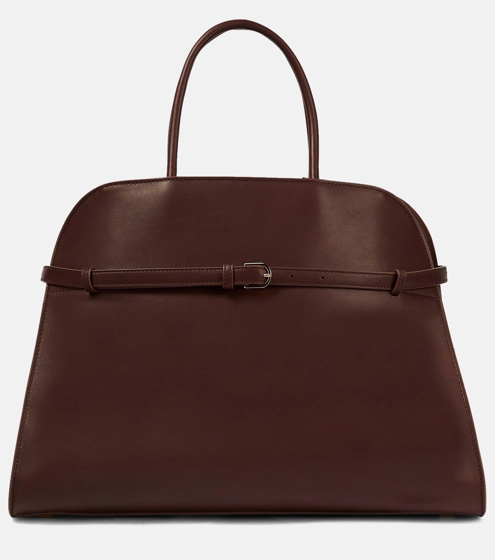 The Row Margaux 15 Leather Tote Bag in Brown | Lyst