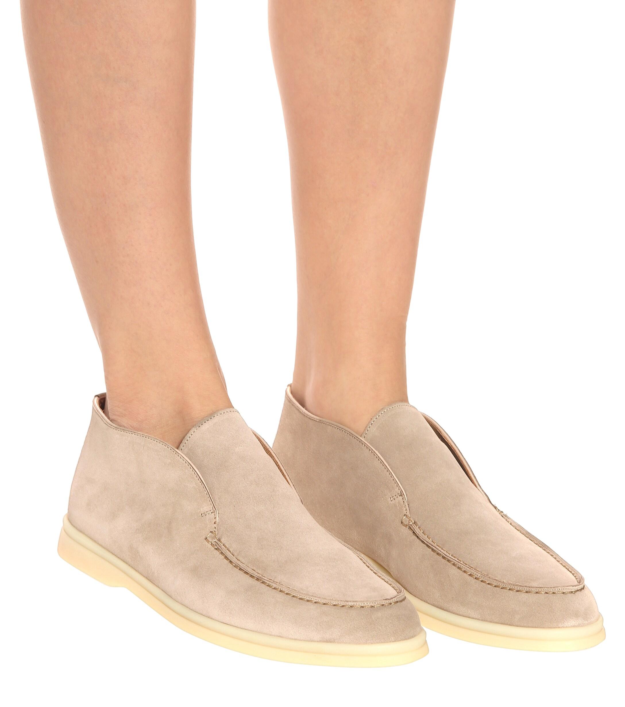 Loro Piana Open Walk Suede Ankle Boots in Beige (Natural) - Save 30% - Lyst