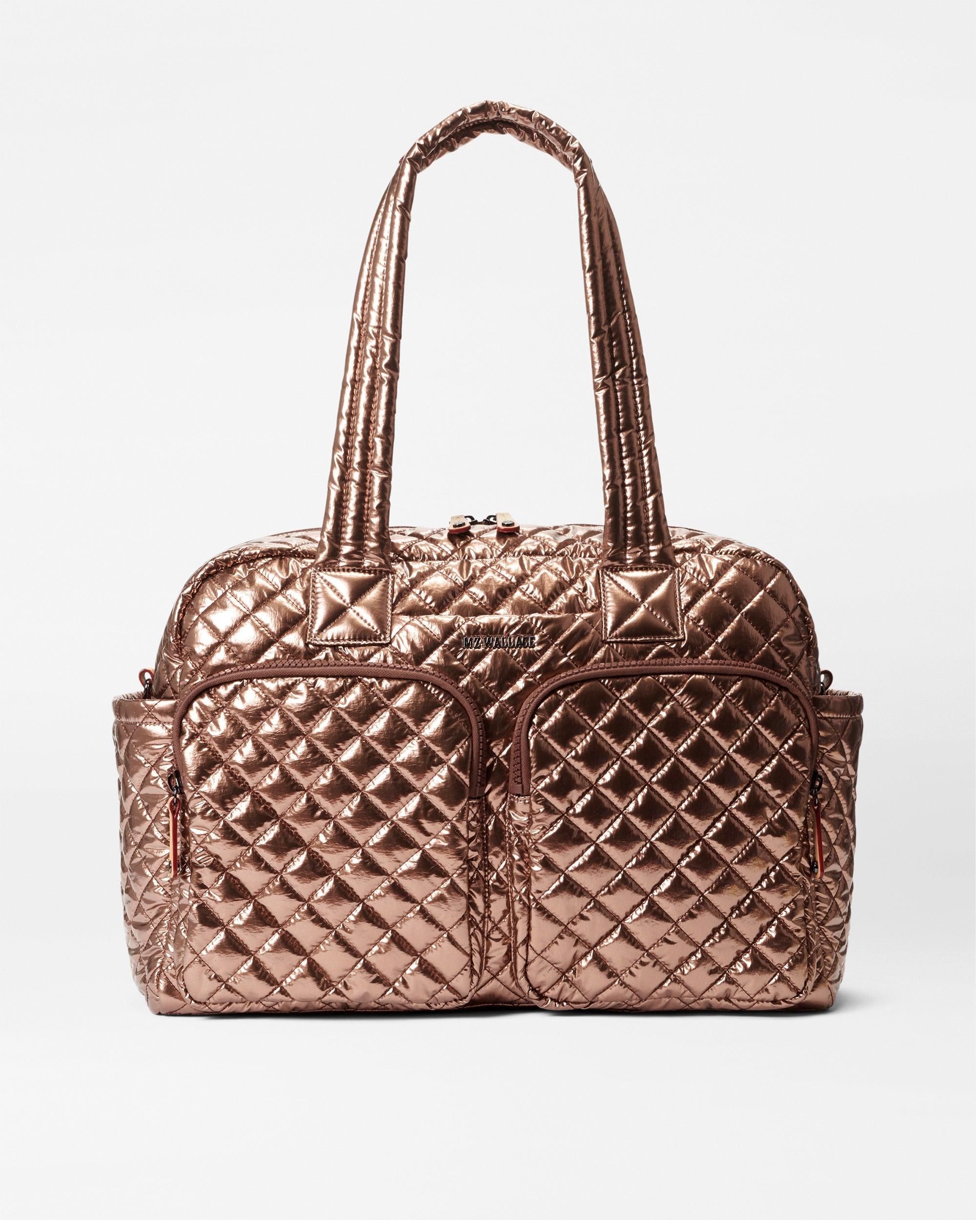 MZ Wallace Copper Metallic Lacquer Nik in Brown | Lyst