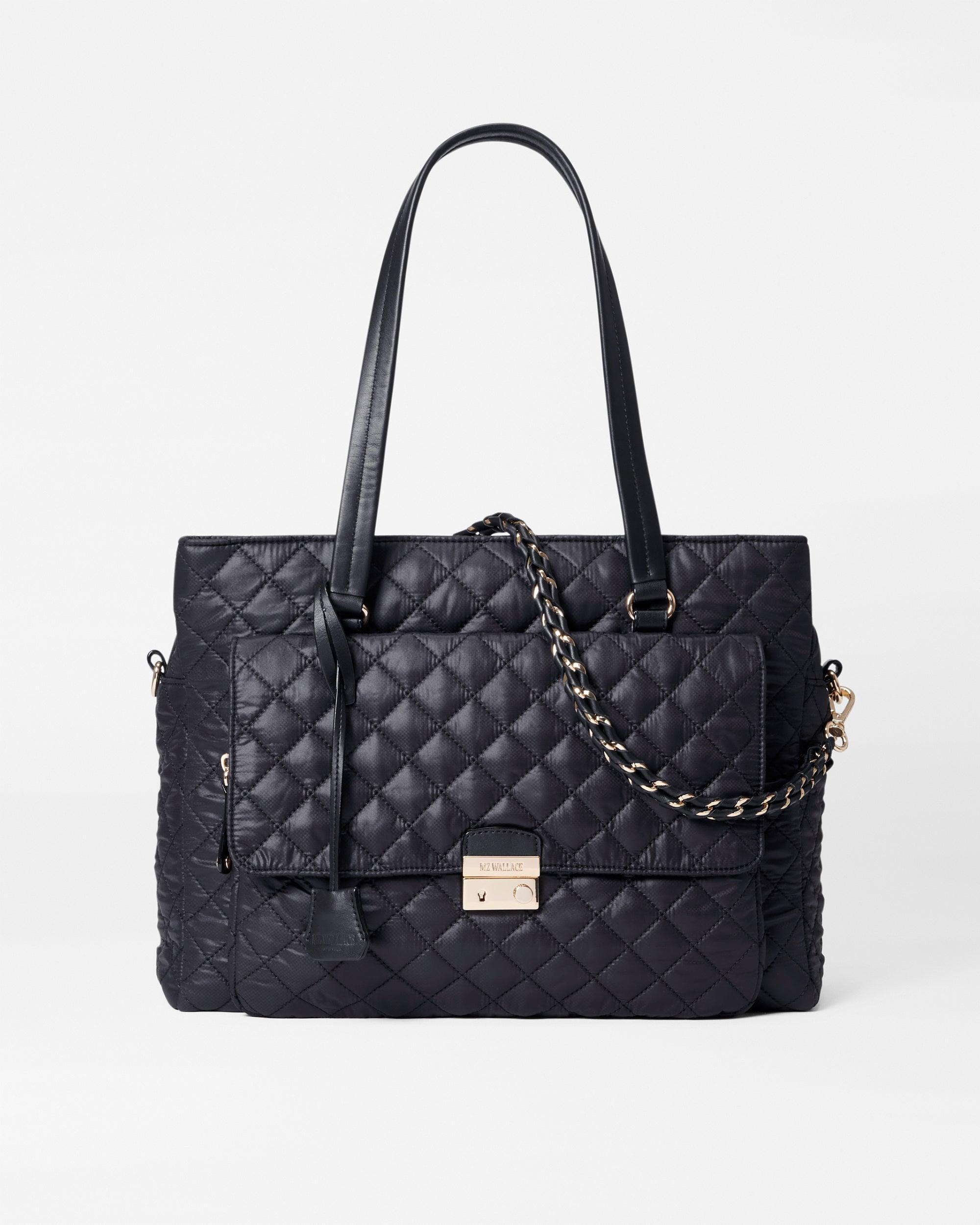 MZ Wallace Black Crosby Lock Tote | Lyst