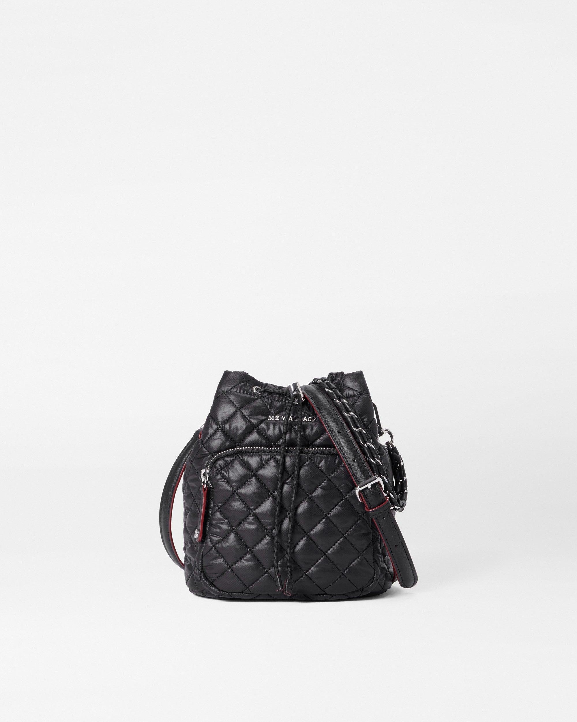 MZ Wallace Black Crosby Drawstring Bucket Bag | Lyst