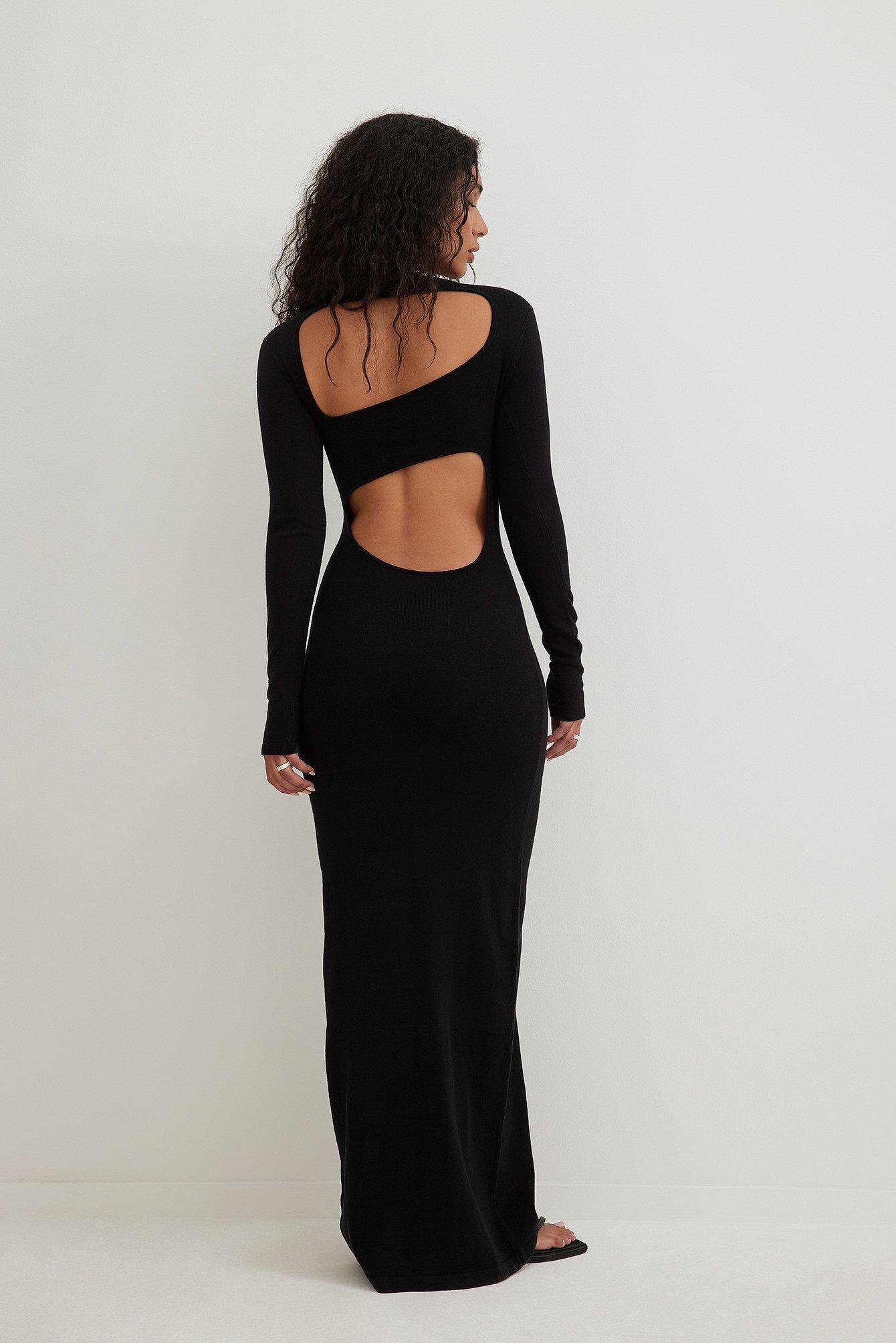 Open Back Black Dress