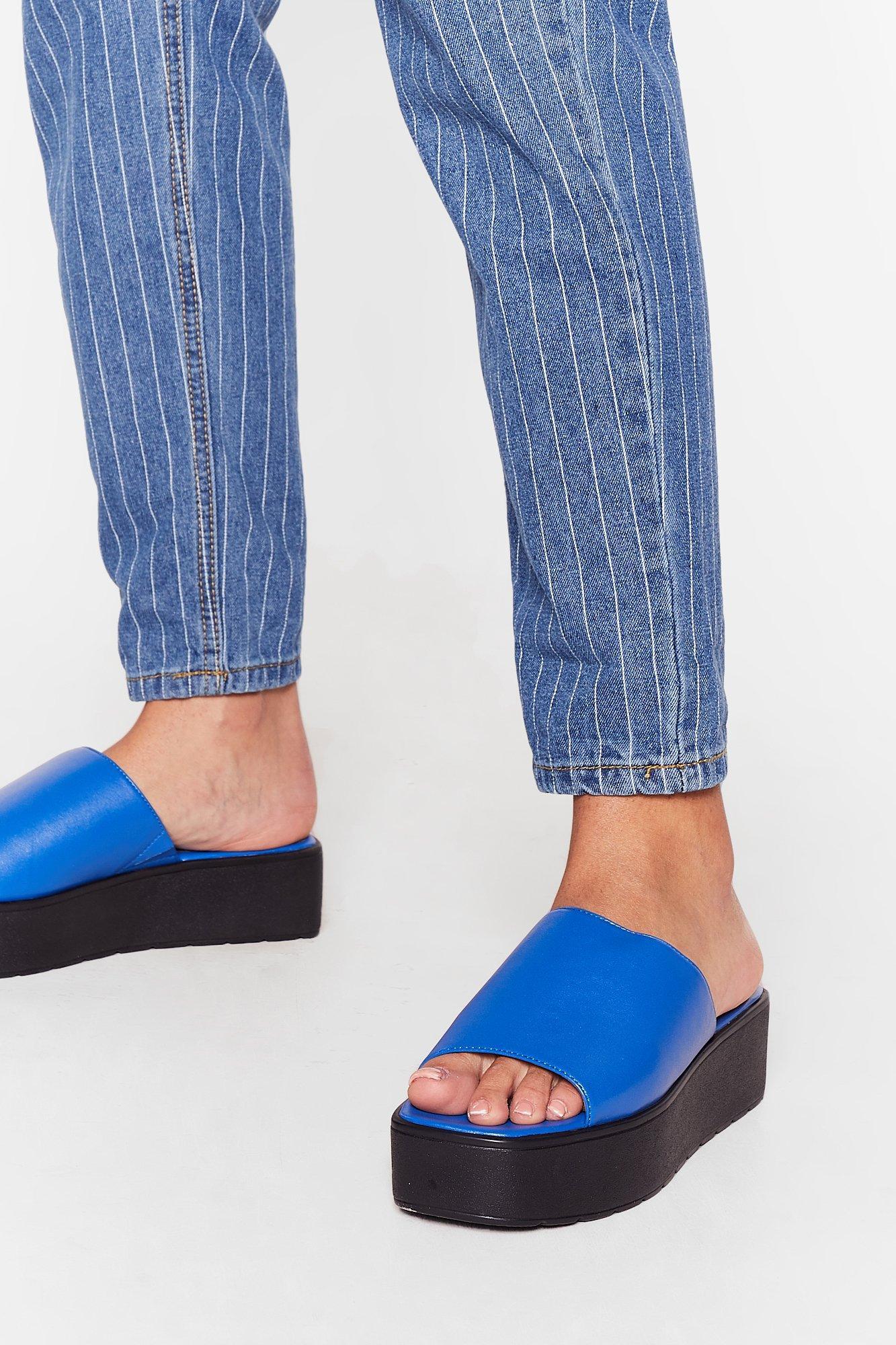 Sale > blue platform mules > in stock