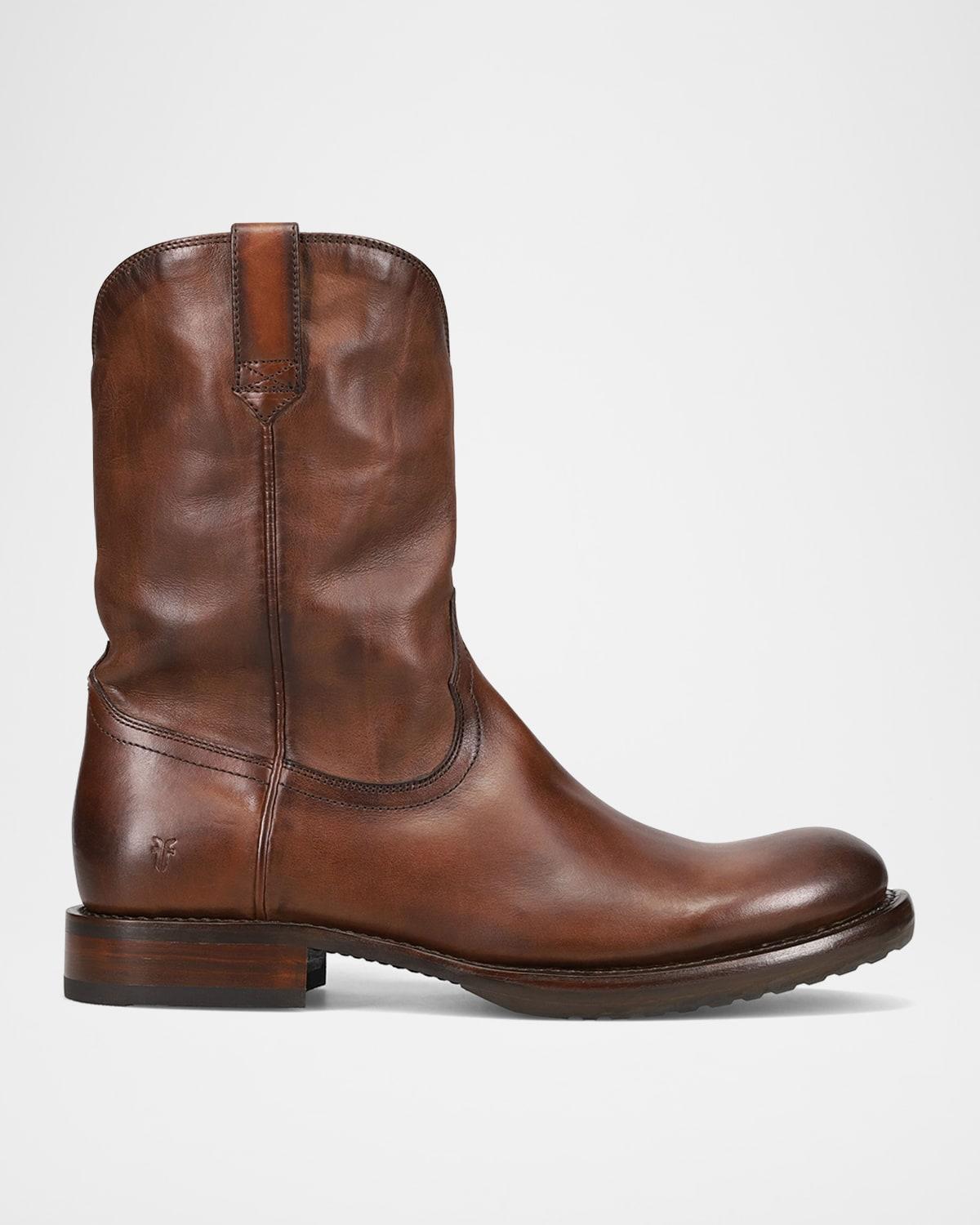 Frye Duke Leather Cowboy Boots in Brown for Men | Lyst