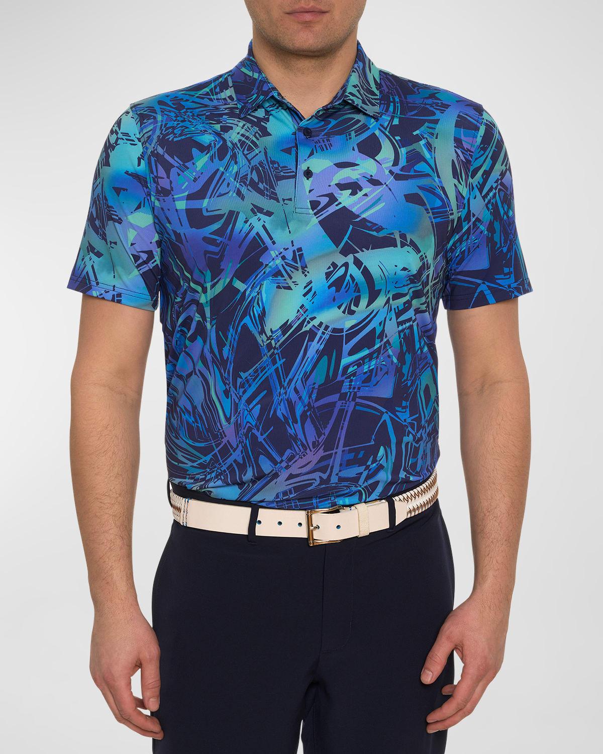 Robert Graham Messina Laser Knit Polo Shirt in Blue for Men | Lyst