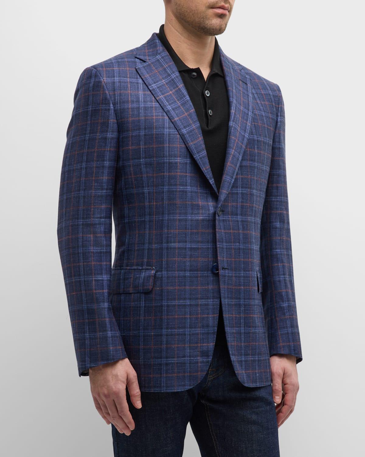 Brioni Cashmere-Blend Plaid Sport Coat in Blue for Men | Lyst