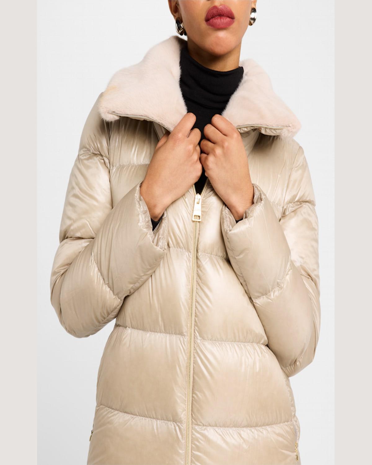 Herno A-Shape Ultralight Down Jacket With New Lady Faux-Fur Herno A-Shape Ultralight Down Jacket With New Lady Faux-Fur