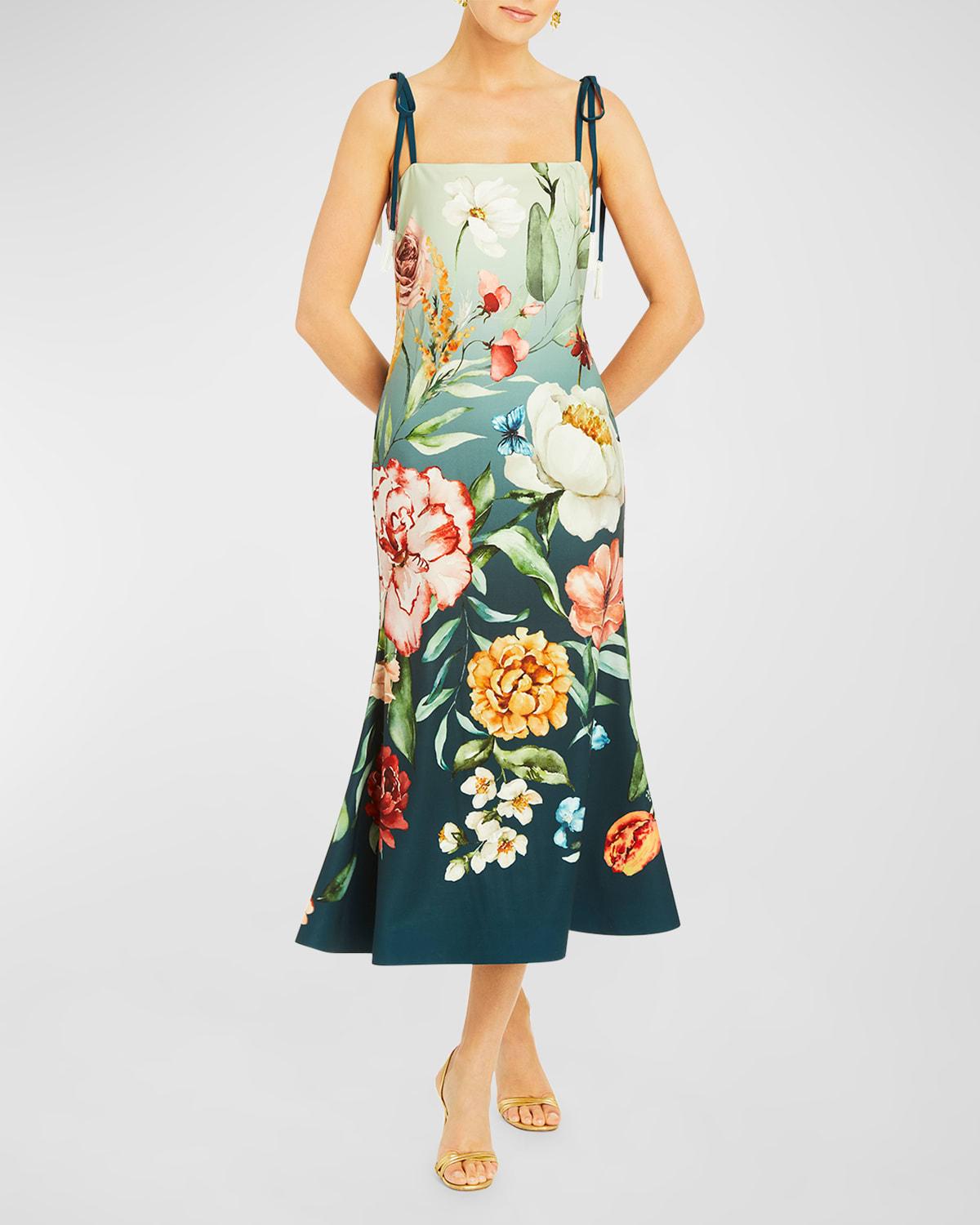 mestiza Tropez Reversible Floral-Print Midi Dress | Lyst