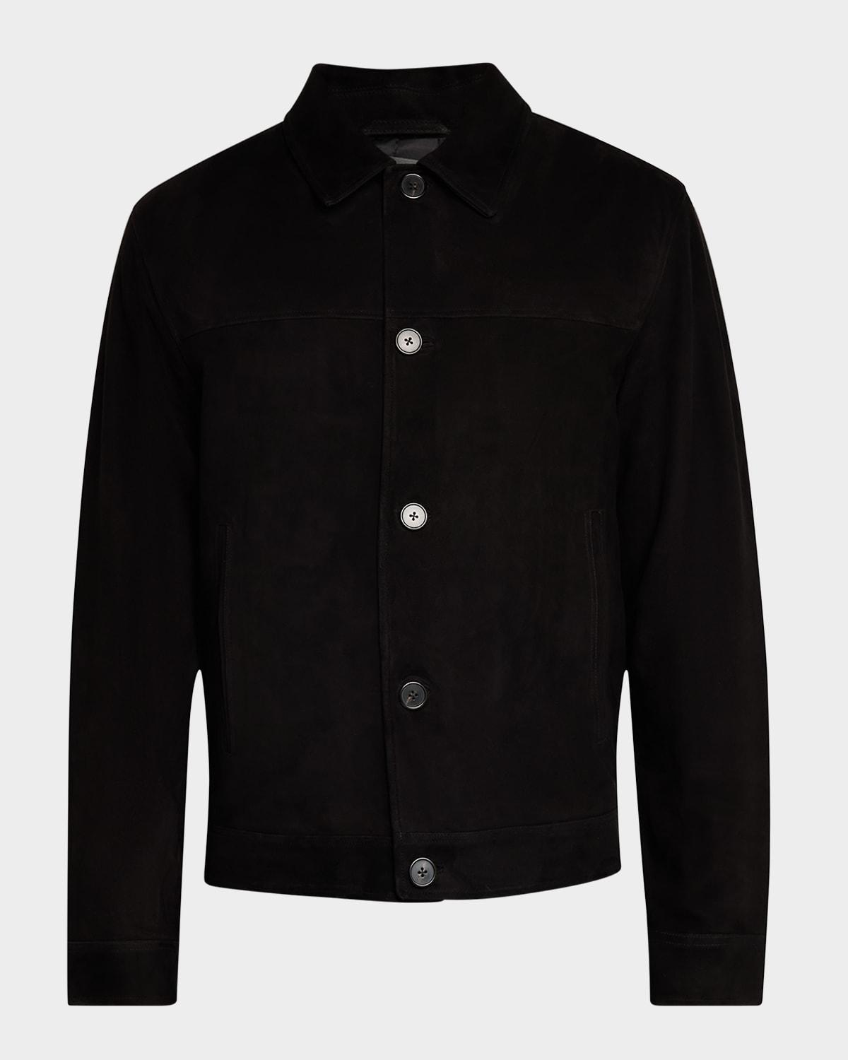 Theory Amos Suede Jacket in Black for Men | Lyst