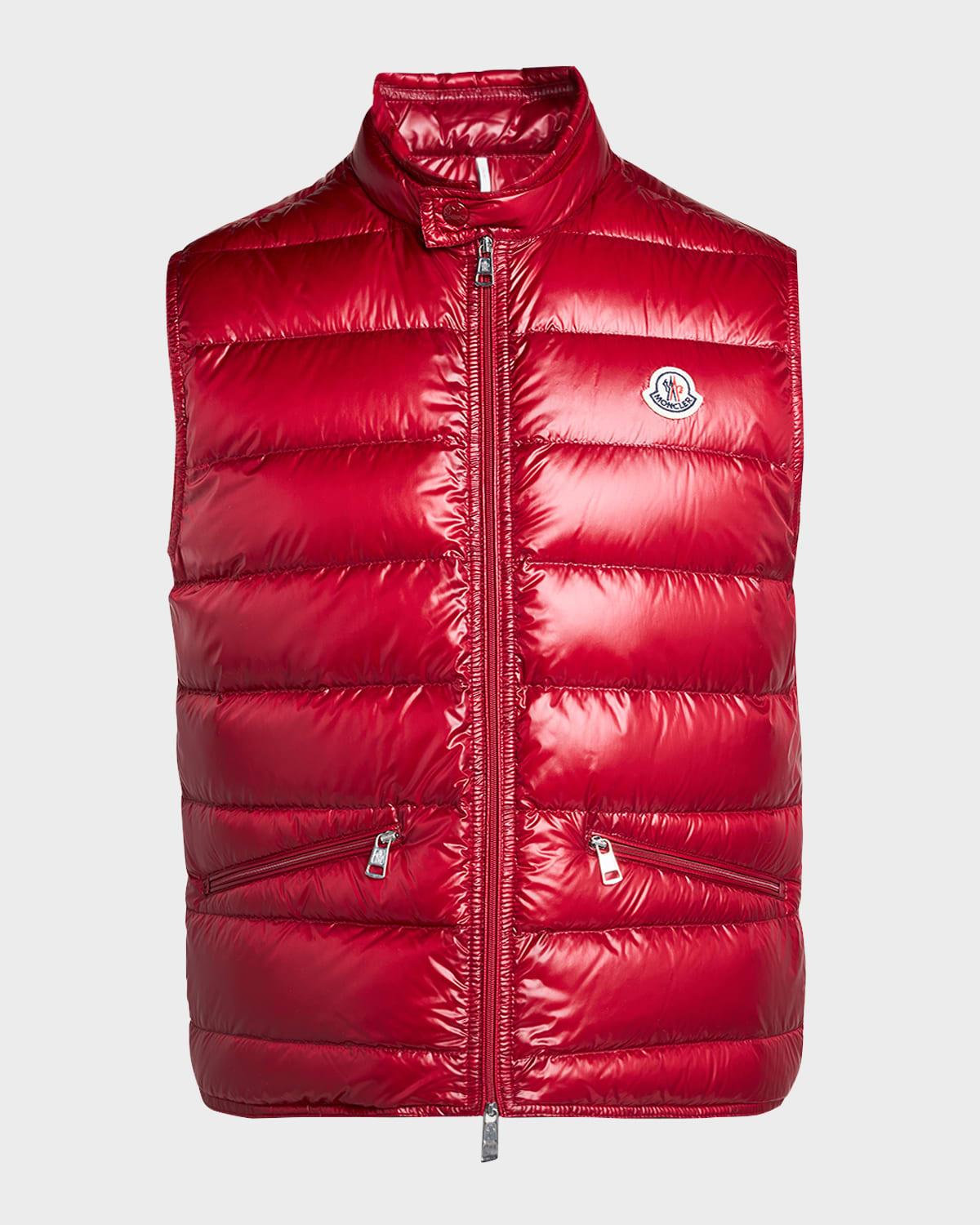 Moncler Gui Longue Saison Down Vest in Red for Men | Lyst