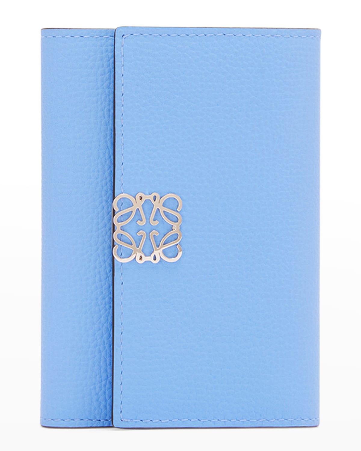 Loewe Anagram Small Trifold Flap Wallet in Blue | Lyst