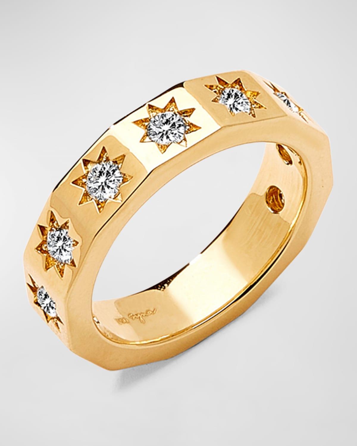 Syna 18k Yellow Gold Diamond Star Band Ring in Metallic | Lyst
