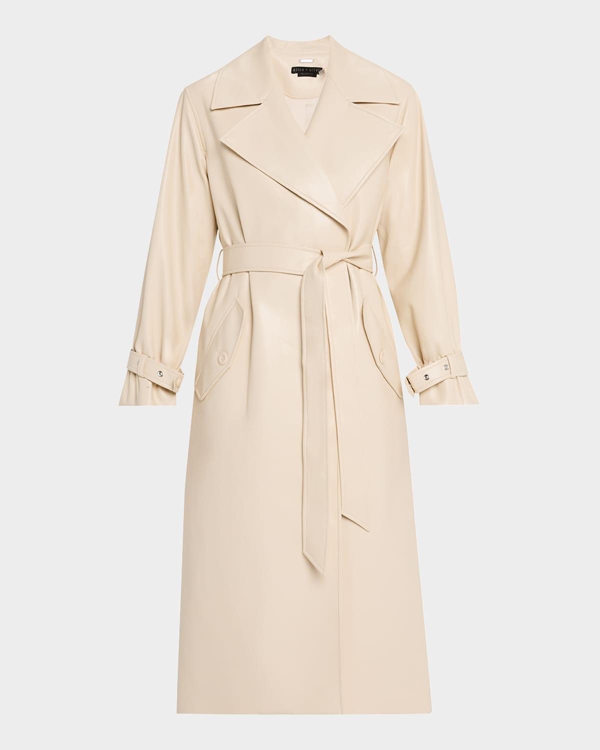 Alice + Olivia Sullivan Vegan Leather Relaxed Maxi Trench Coat in ...