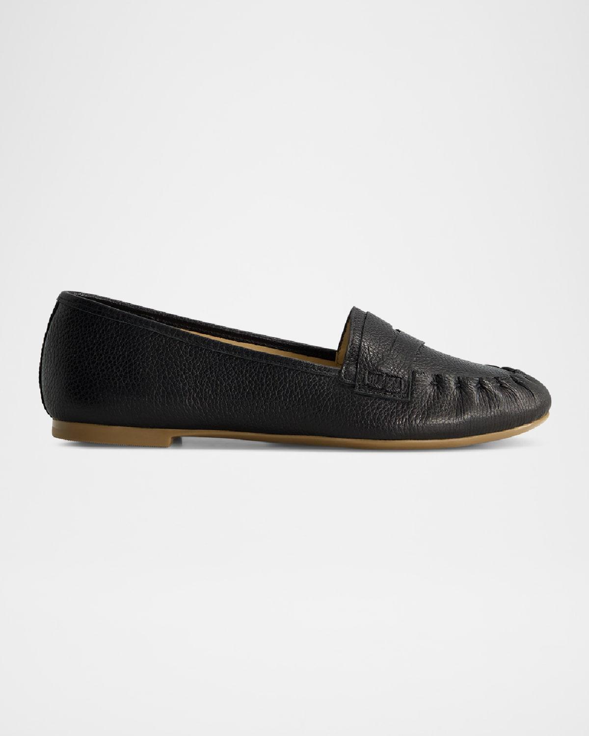 Bernardo Sage Leather Moccasin Penny Loafers in Black | Lyst