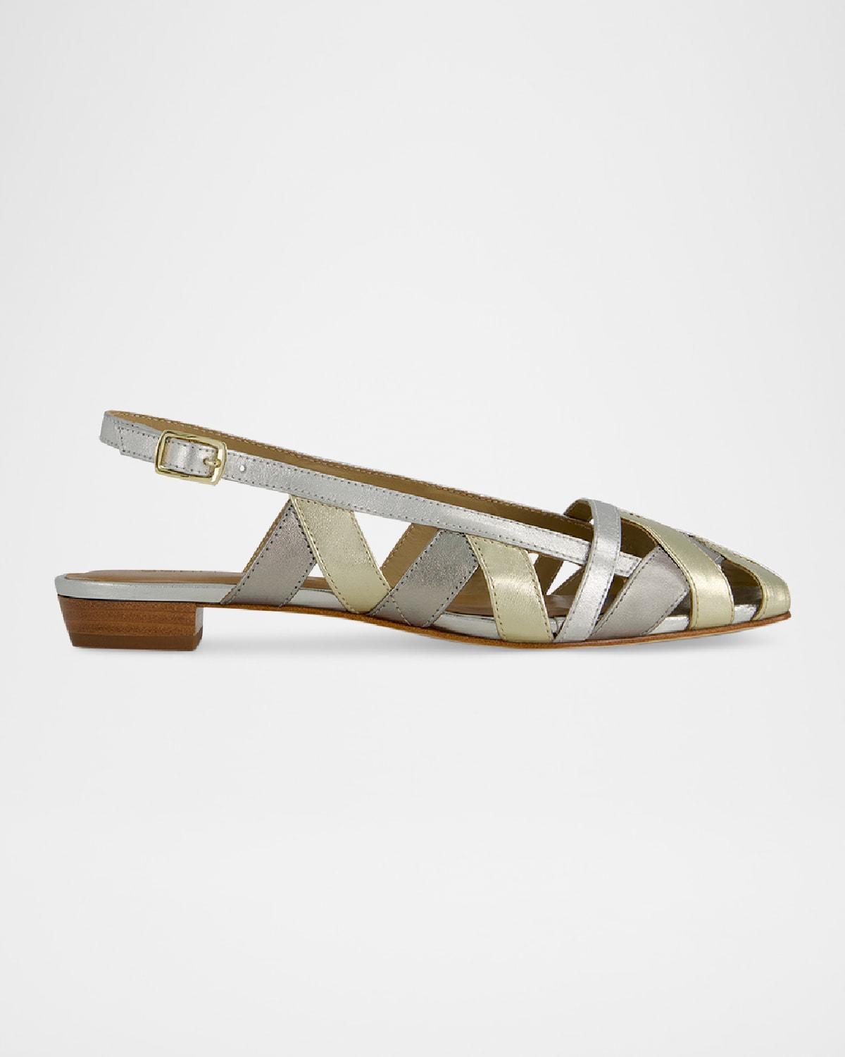 Bernardo Glinda Woven Leather Slingback Ballerina Flats | Lyst