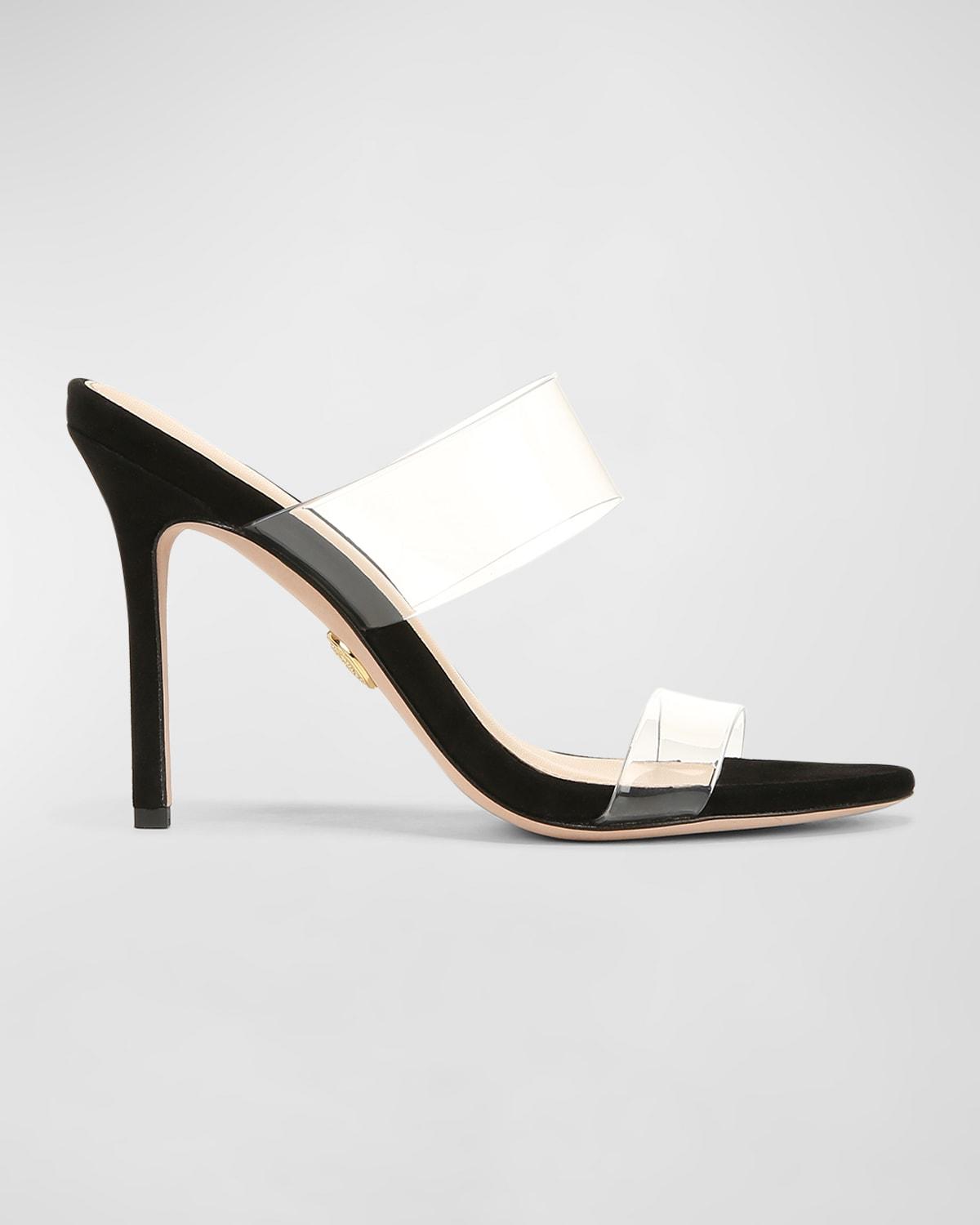 Veronica Beard Asha Transparent Dual-band Slide Sandals in White | Lyst