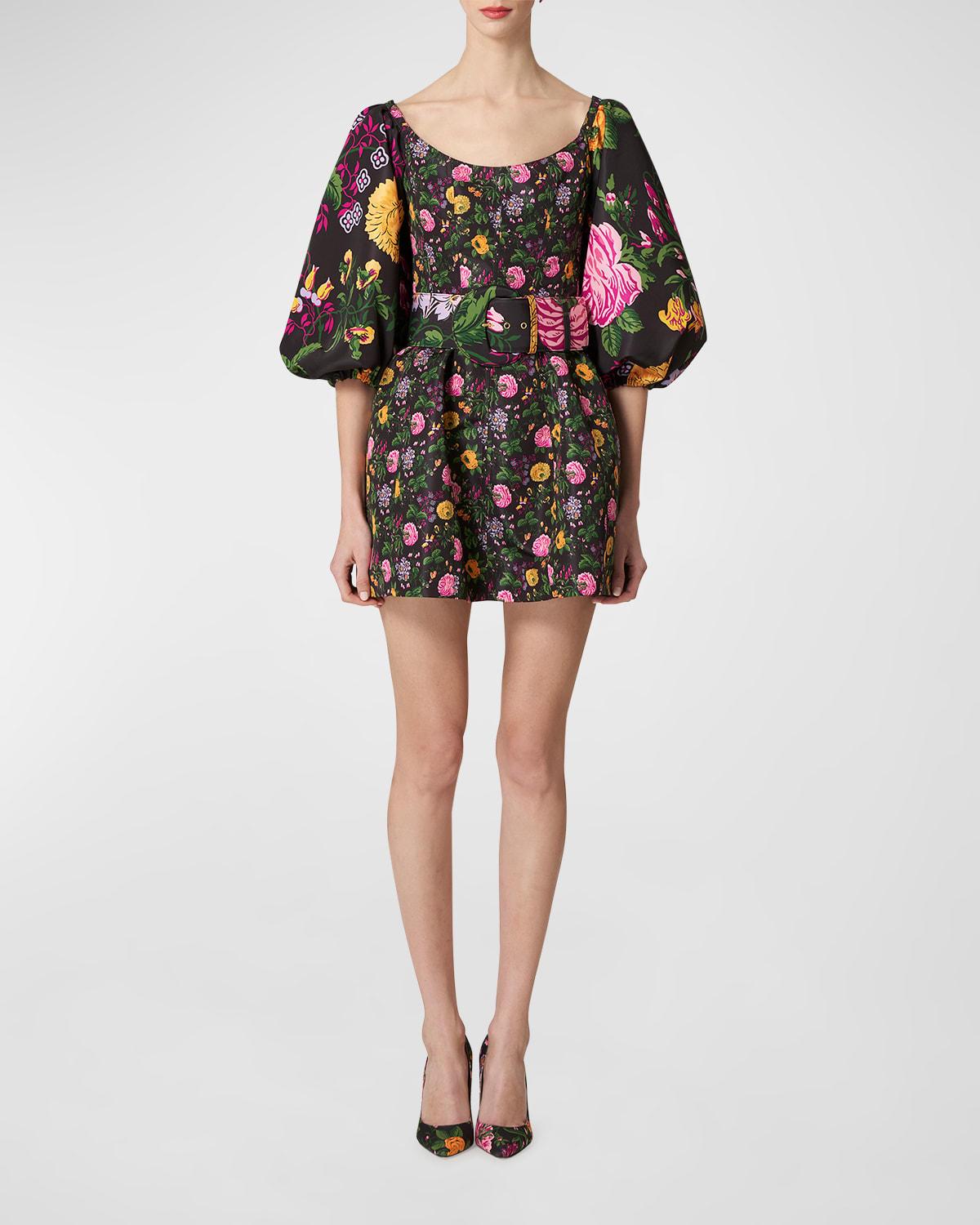 Carolina Herrera Off Shoulder Corset Mini Dress With Balloon Sleeves Lyst