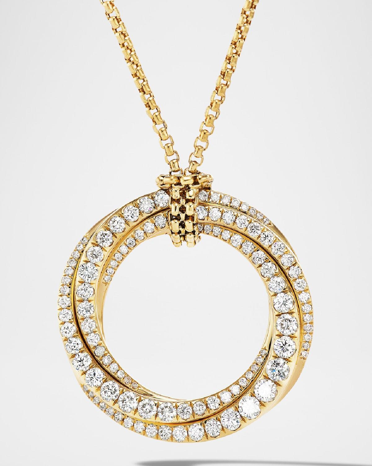 David Yurman Pave Crossover Pendant Necklace in Metallic | Lyst David Yurman Pave Crossover Pendant Necklace in Metallic | Lyst