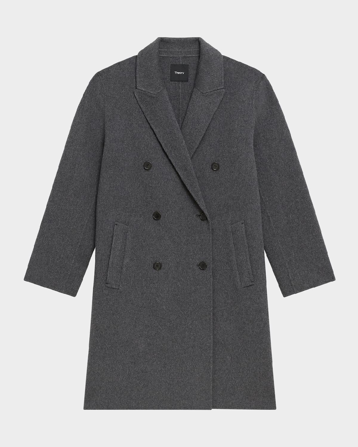 Theory Relaxed Double-Breasted Coat in Blue | Lyst