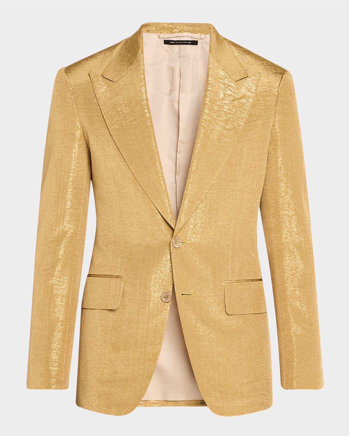 Tom Ford Shelton Metallic Slub Moire Cocktail Jacket in Natural for Men ...