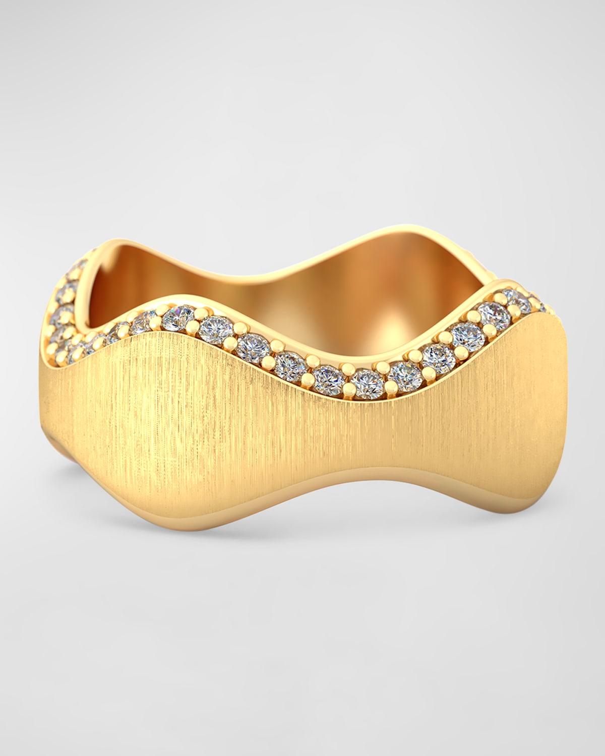 Jamie Turner 18K Double Curve Ring With Diamonds in Yellow | Lyst