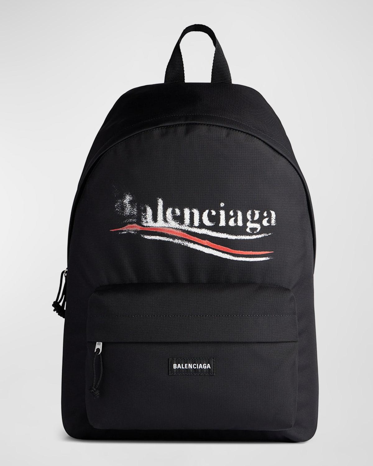 Balenciaga Explorer Nylon Logo Backpack in Black for Men | Lyst