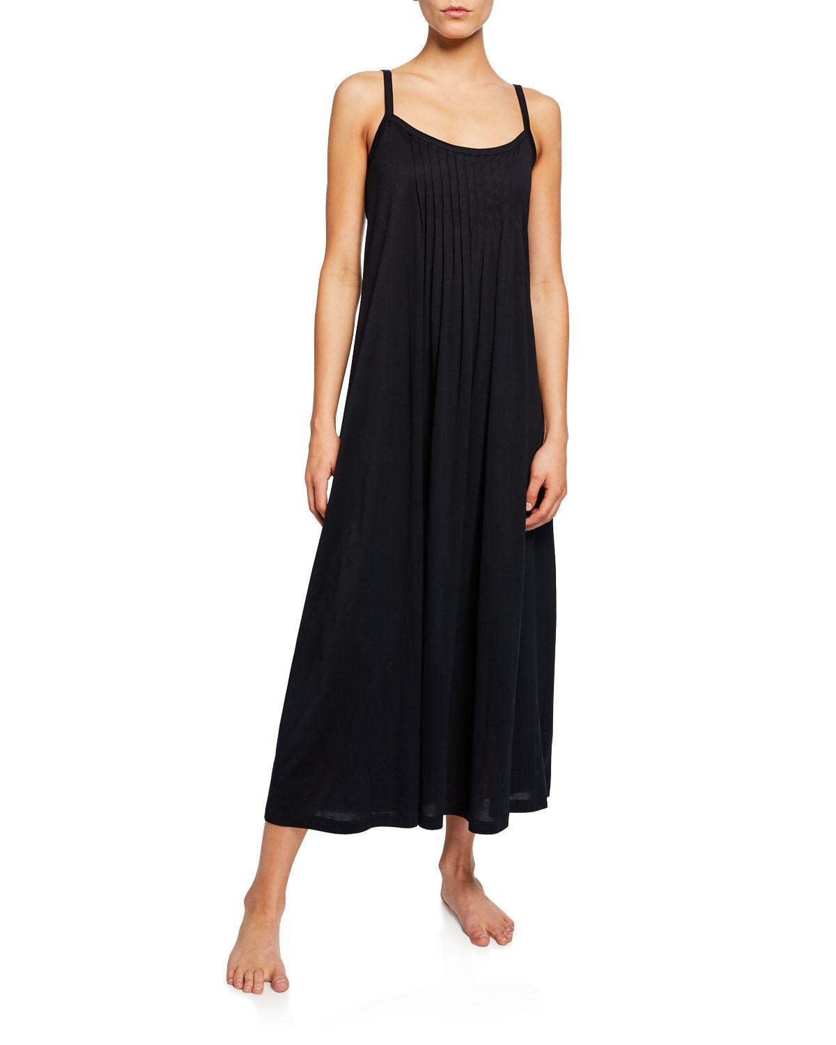 Hanro Cotton Juliet Pleated Gown in Black - Lyst