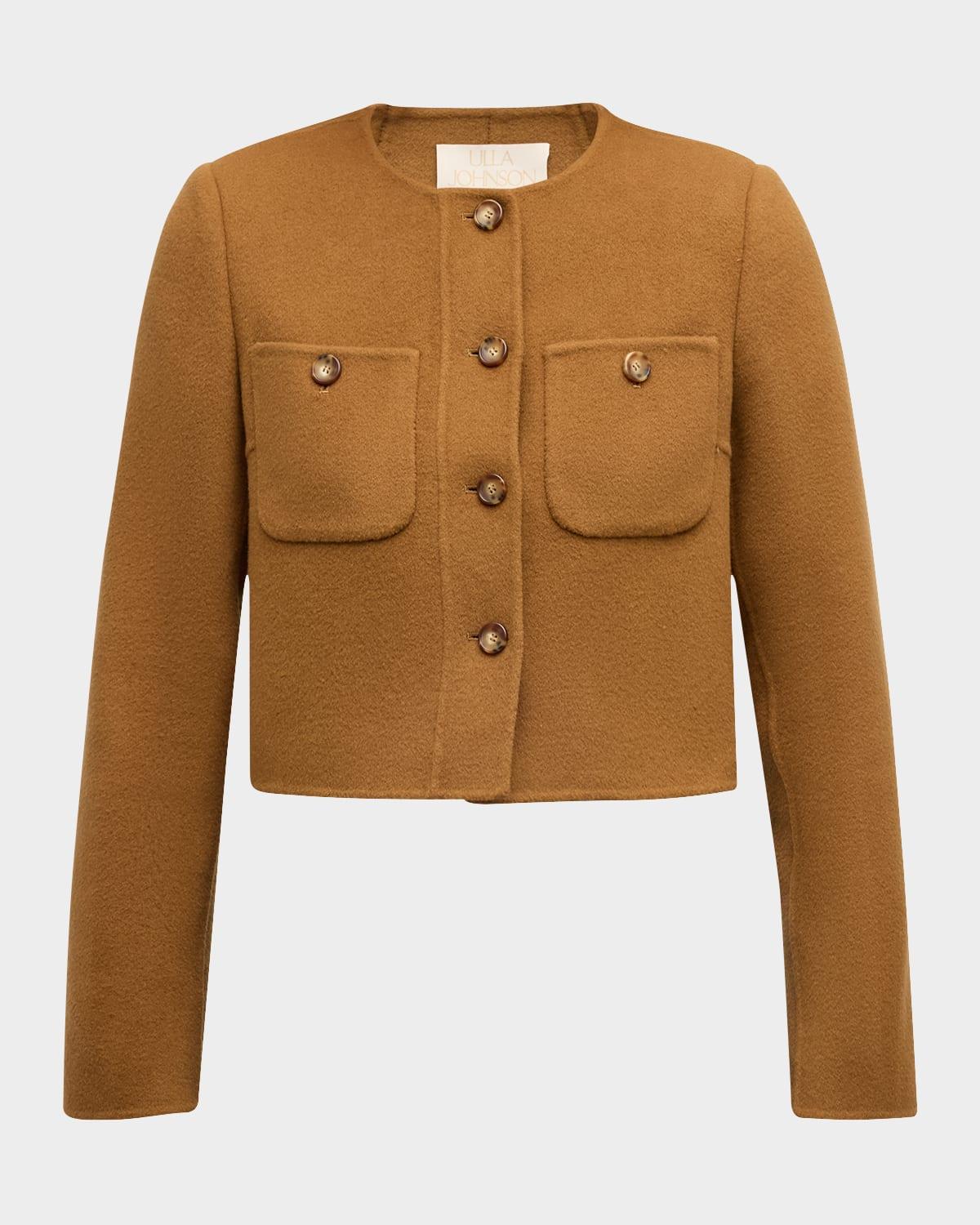 Ulla Johnson Eve Wool-Cashmere Jacket in Brown | Lyst