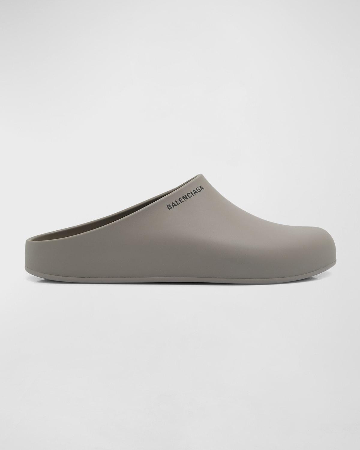 Balenciaga Logo Clog Pool Slides in Gray for Men | Lyst