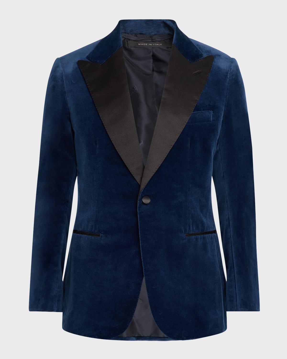Brioni Virgilio Velvet Peak-Lapel Sport Coat in Blue for Men | Lyst