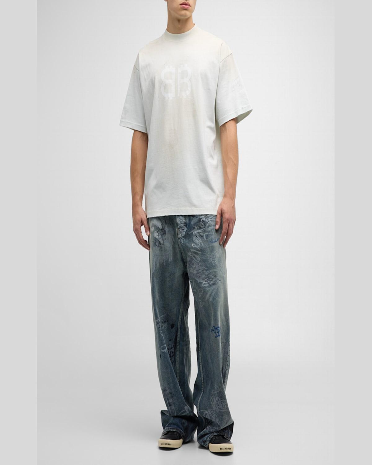 Balenciaga Graffiti Baggy Pants in Blue for Men | Lyst Balenciaga Graffiti Baggy Pants in Blue for Men | Lyst
