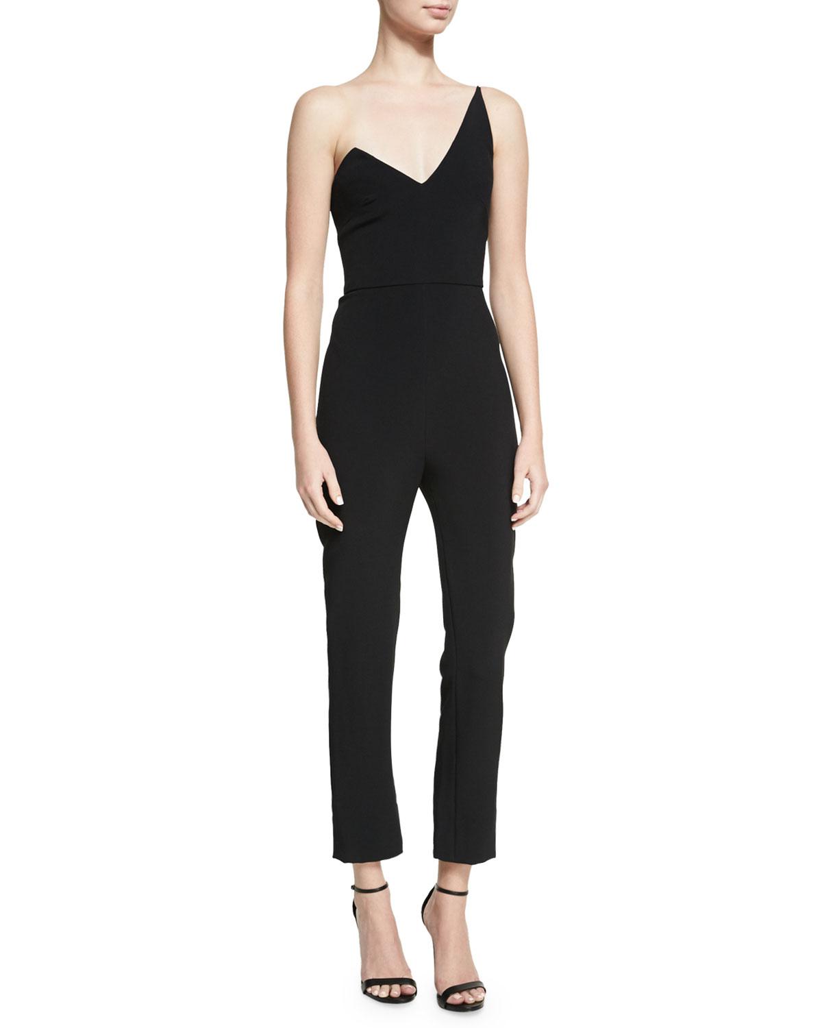 Cushnie et Ochs Synthetic Stefanie One-shoulder Slim-leg Jumpsuit in ...