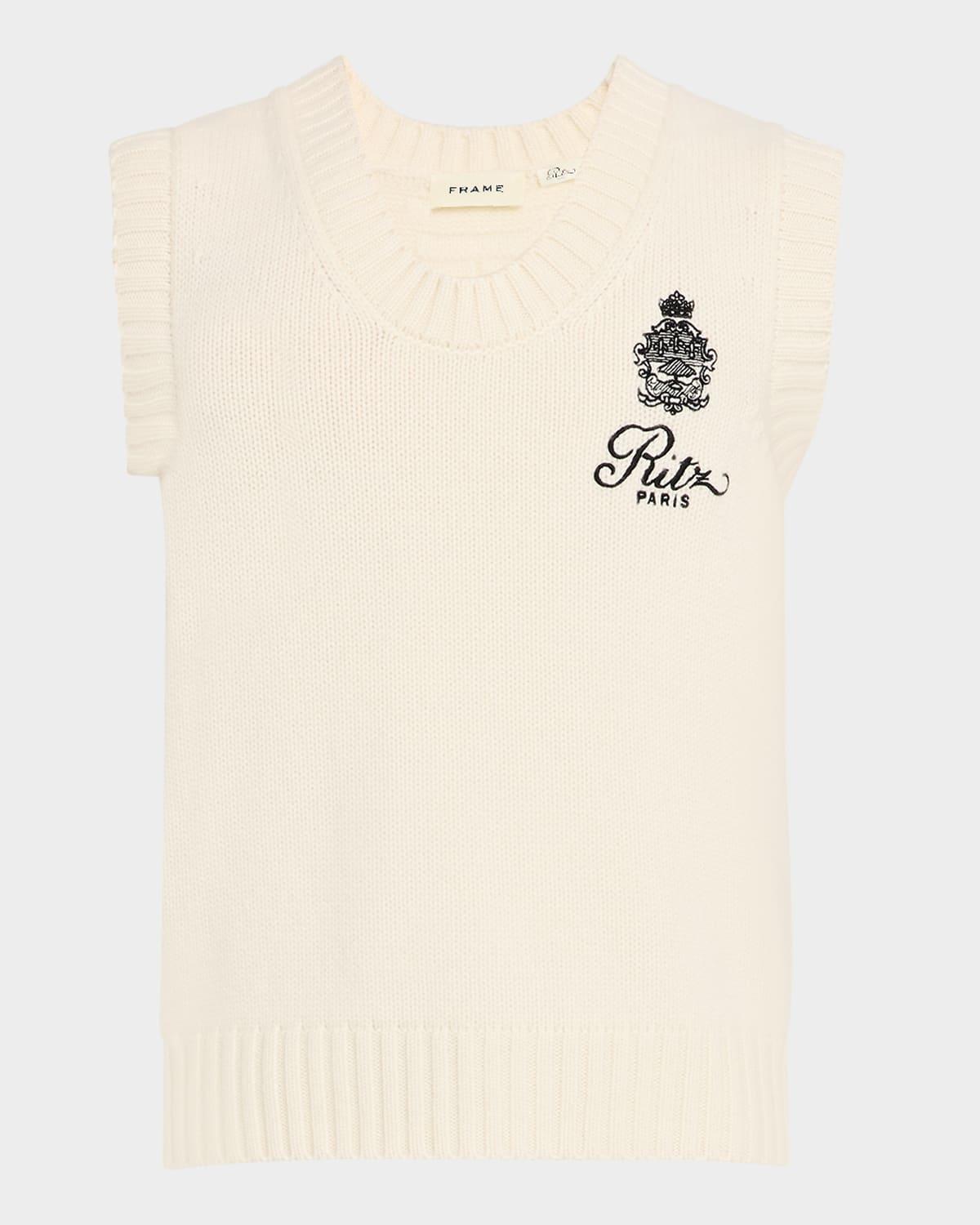 FRAME x Ritz Paris X Ritz Paris Cashmere Sweater Vest in Natural for ...