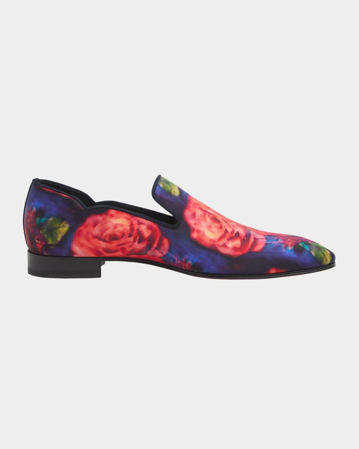 Christian Louboutin Dandy Chick Roses Satin Loafers in Red for Men | Lyst