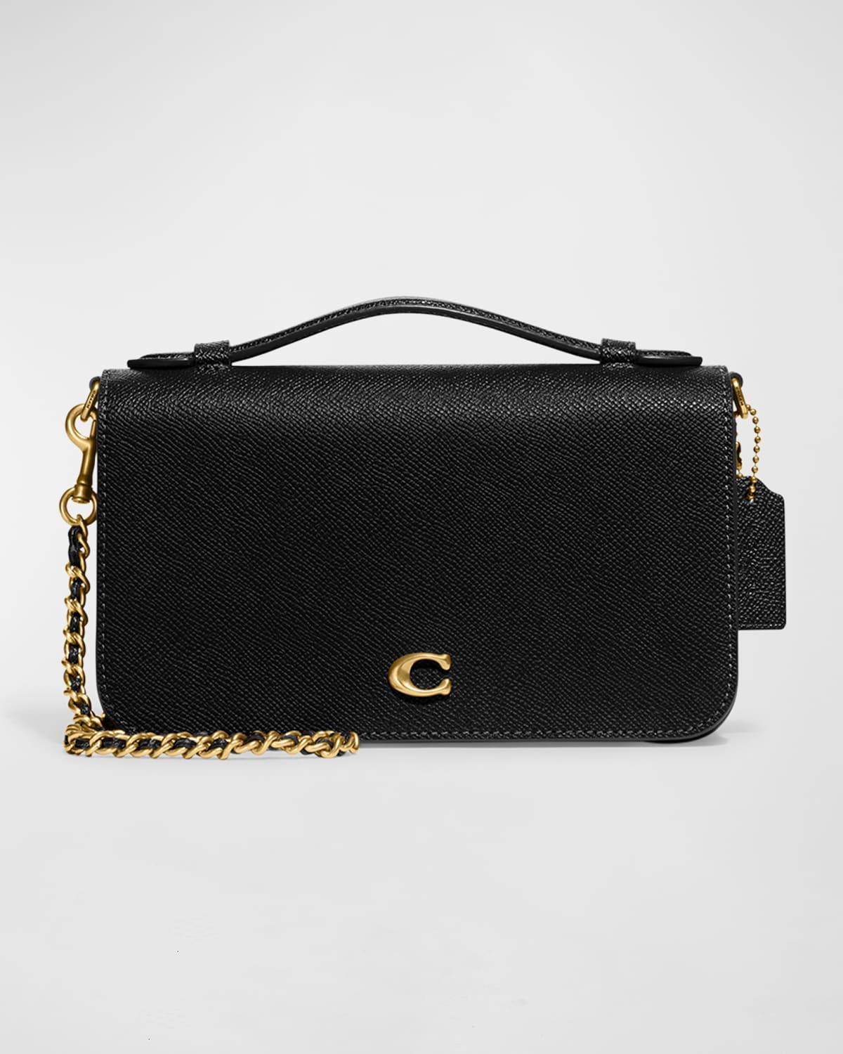 COACH Cross Grain Leather Bea Crossbody in Black | Lyst