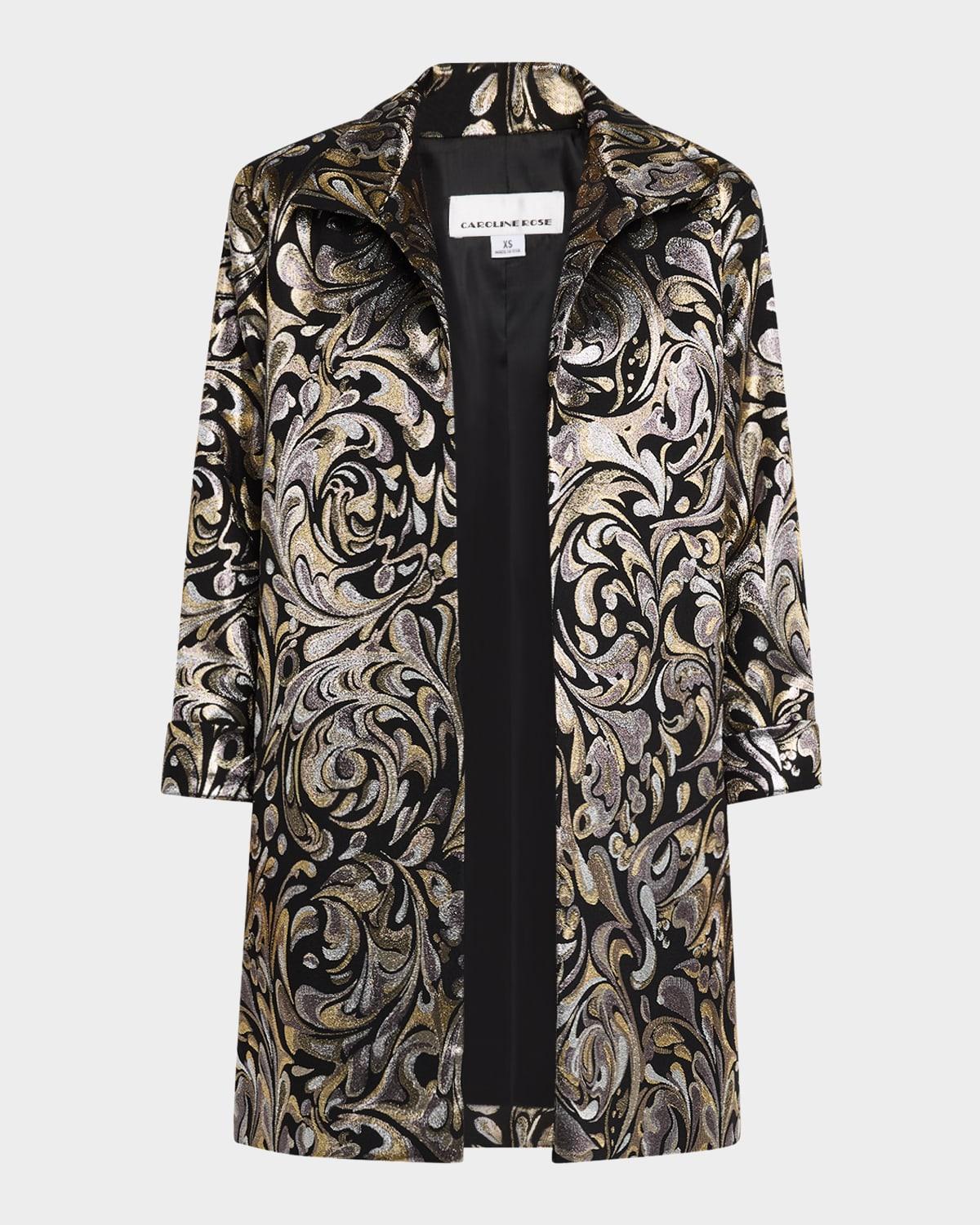 Caroline Rose Metallic Jacquard Statement Jacket in Black | Lyst
