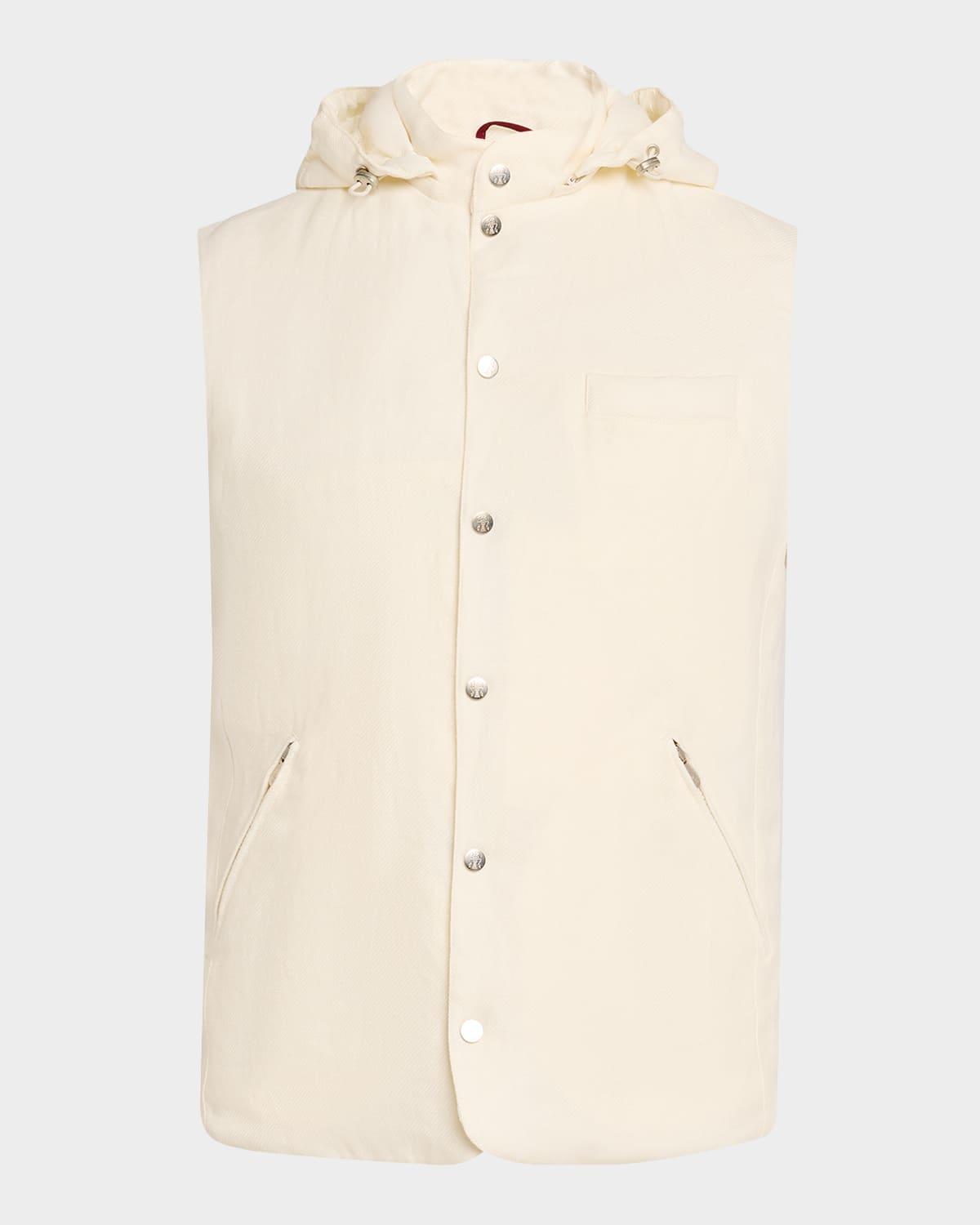 Brunello Cucinelli Water-Resistant Snap-Front Vest With Removable Hood ...