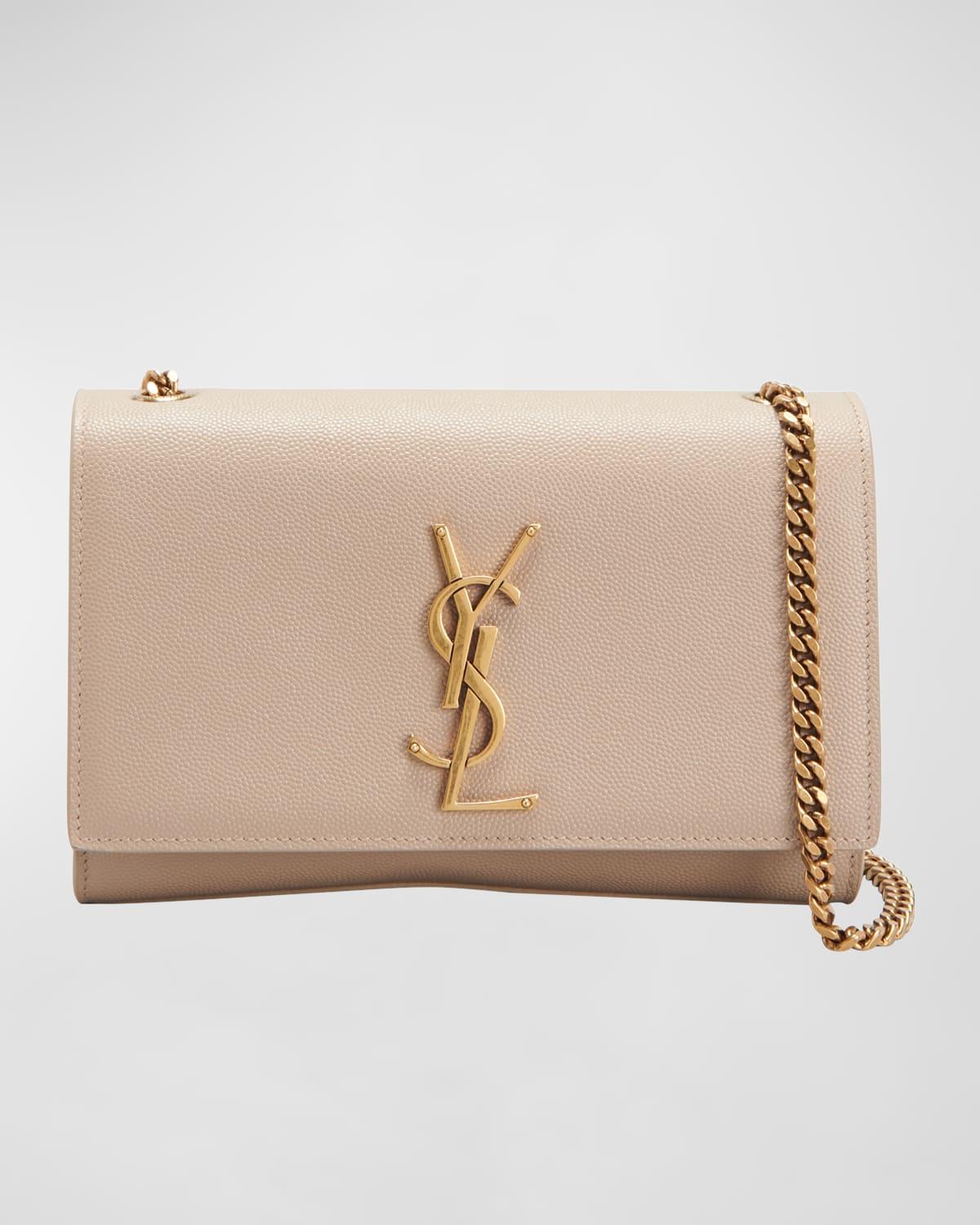 Saint Laurent Kate Small Ysl Crossbody Bag in Natural | Lyst