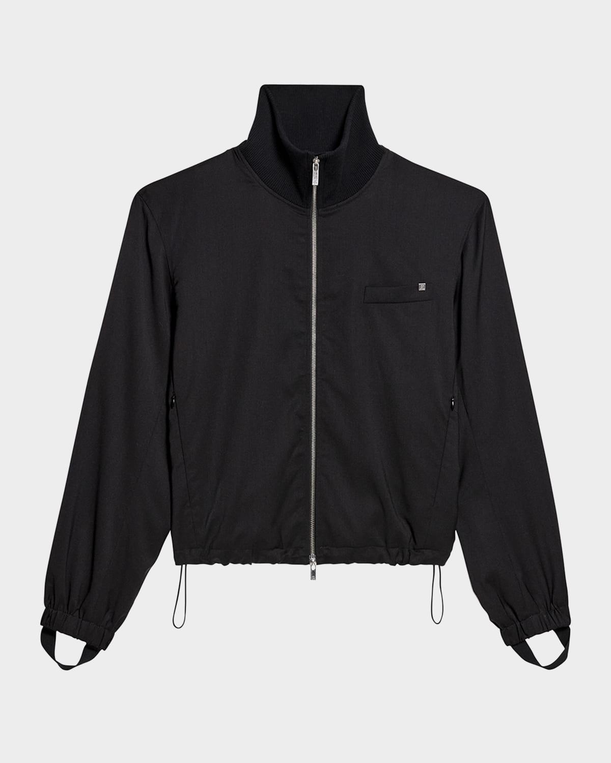 Helmut Lang Wool Full-Zip Bomber Jacket in Black for Men | Lyst