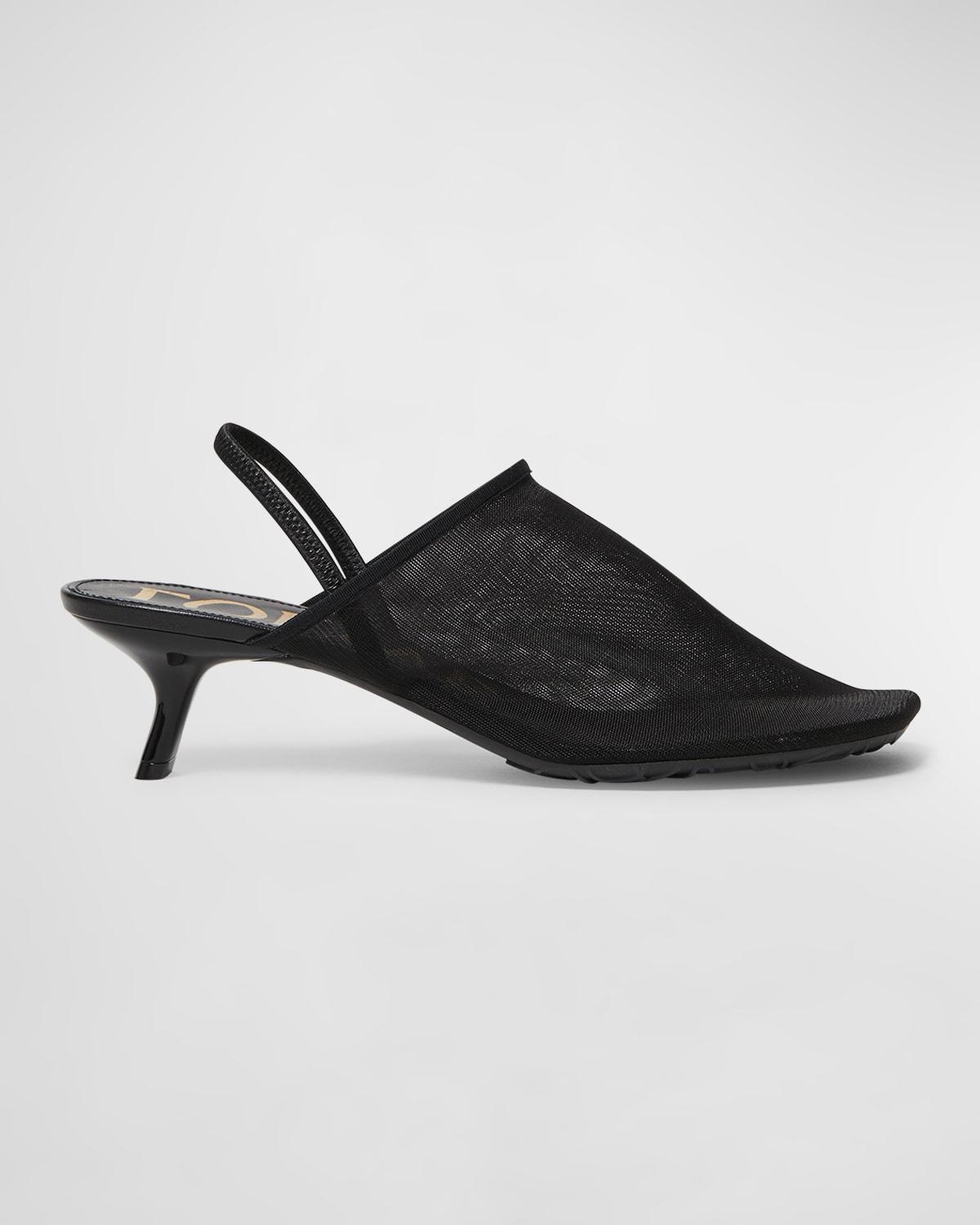 Loewe Petal Mesh Slingback Pumps in Black | Lyst