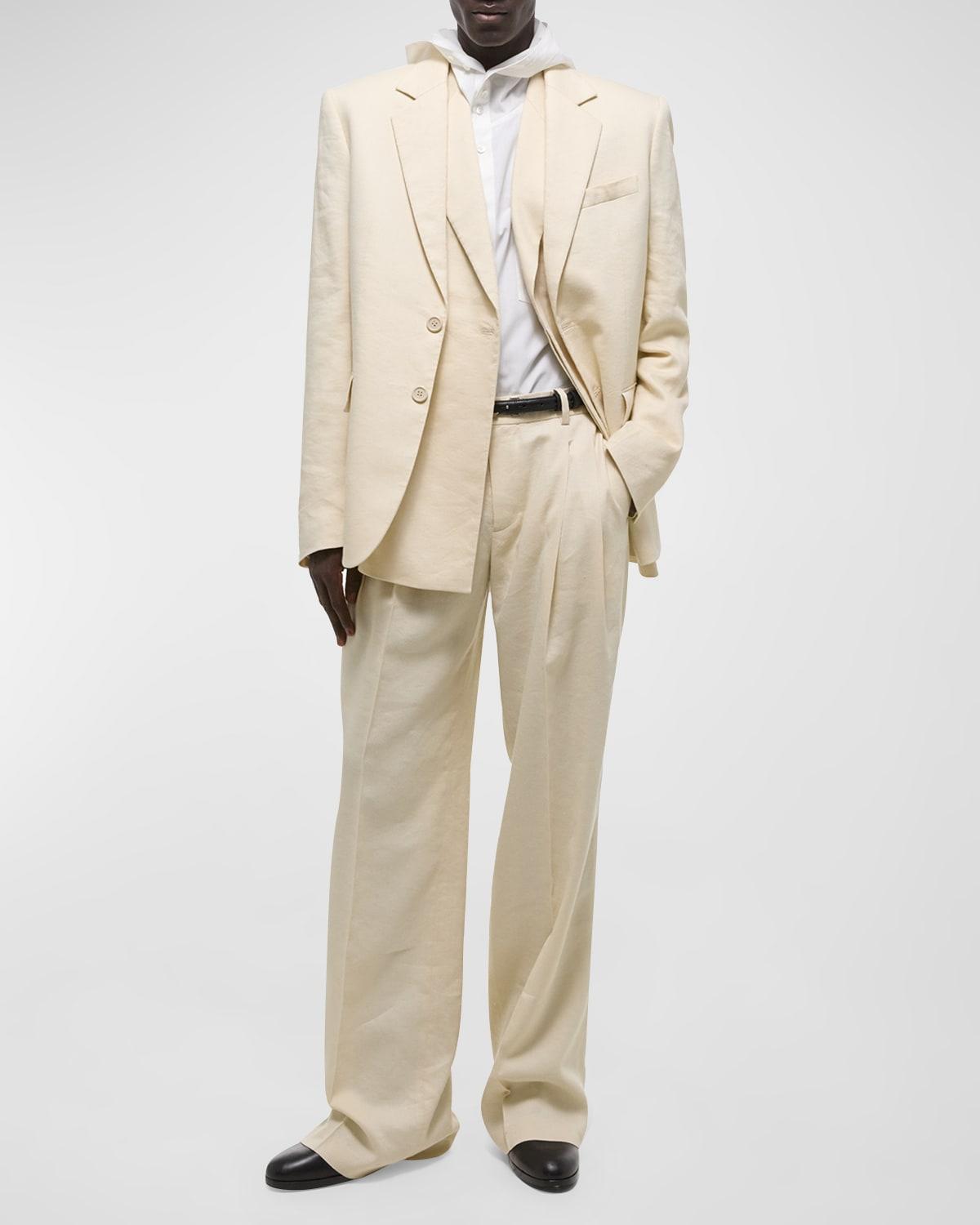Helmut Lang Classic Linen-Blend Blazer in Natural for Men | Lyst